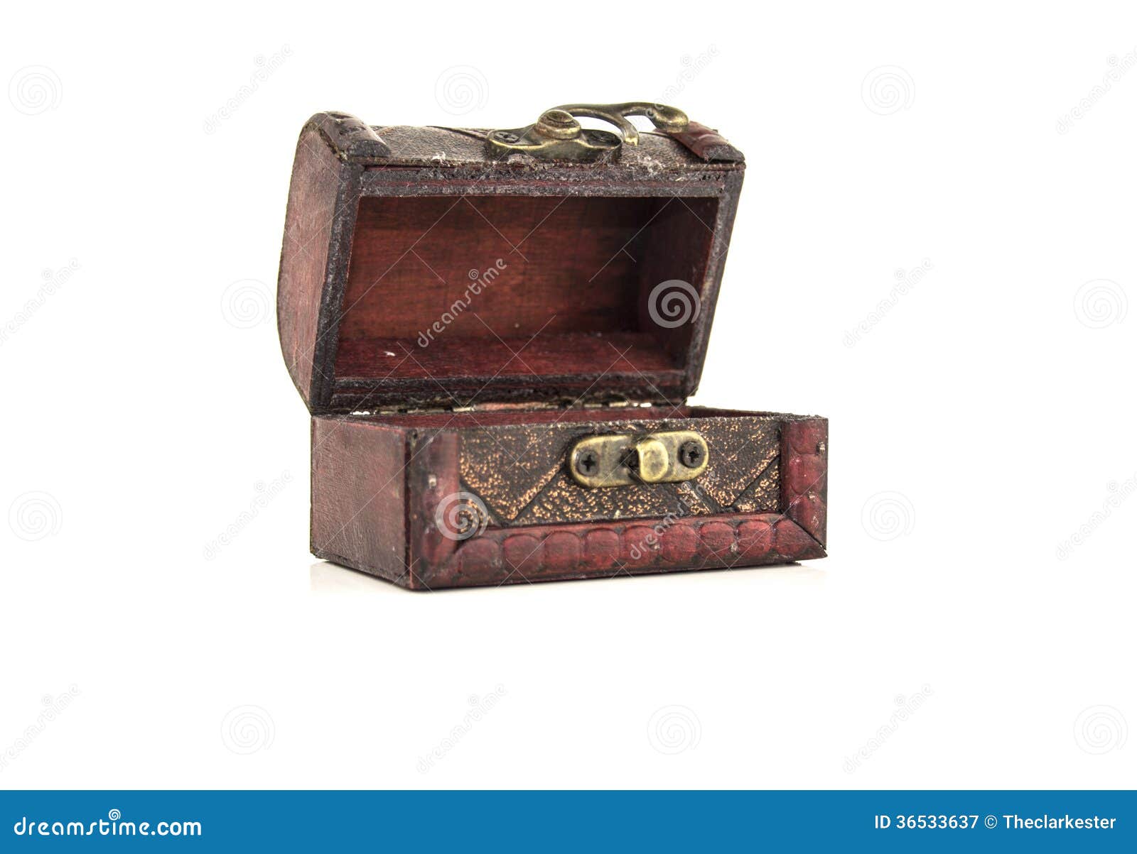 Isolated Empty Treasure Chest Stock Image - Image of retro, wooden ...