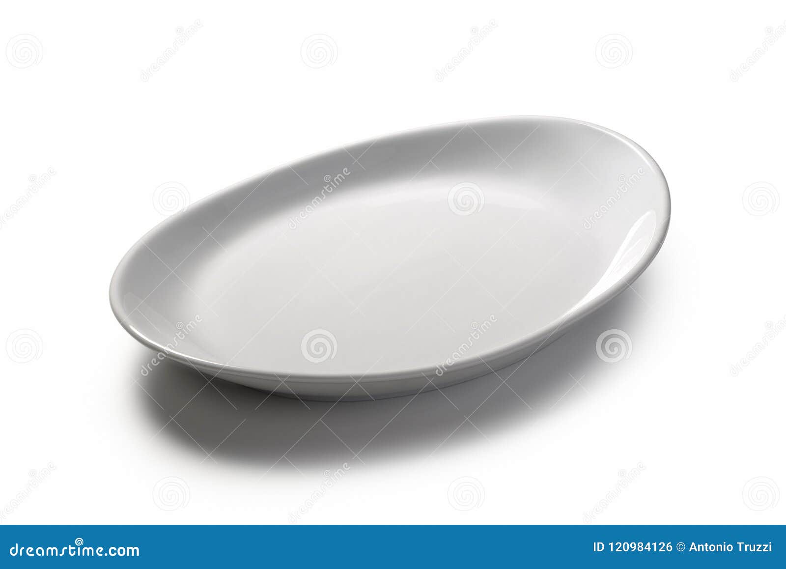 Isolated Empty White Oval Plate Stock Photo - Image of flatware, bowl ...