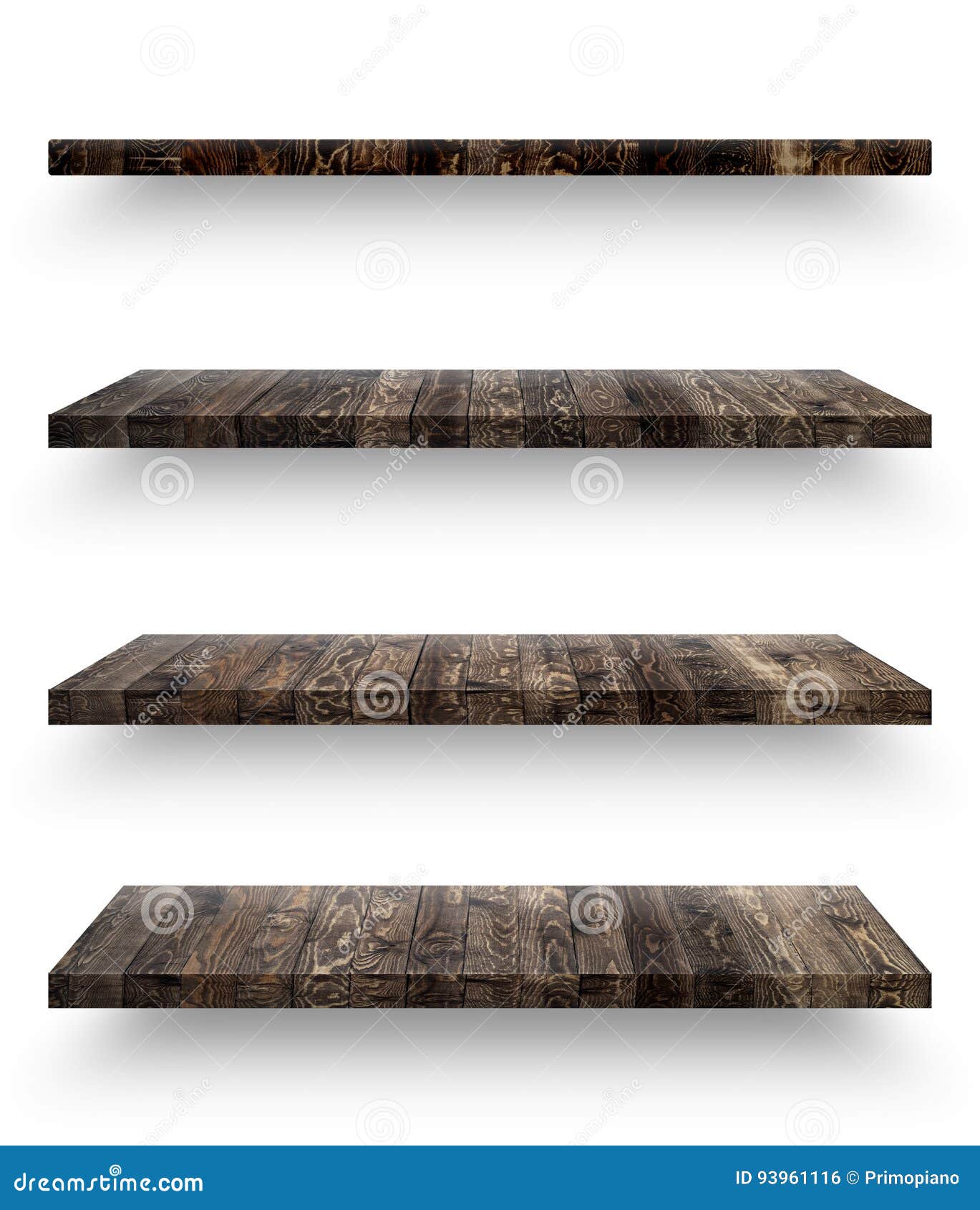 Isolated Empty Wooden Shelf for Exhibit Stock Photo - Image of ...
