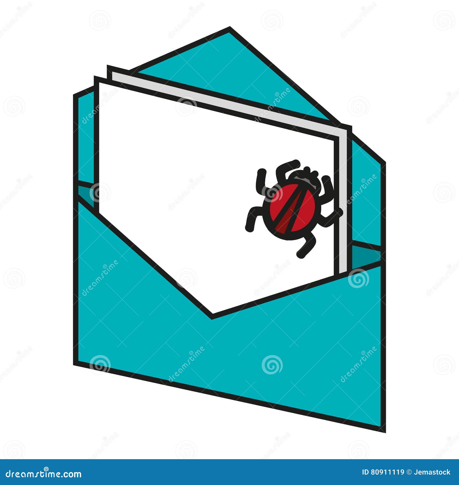 Isolated Envelope and Bug Design Stock Vector - Illustration of ...