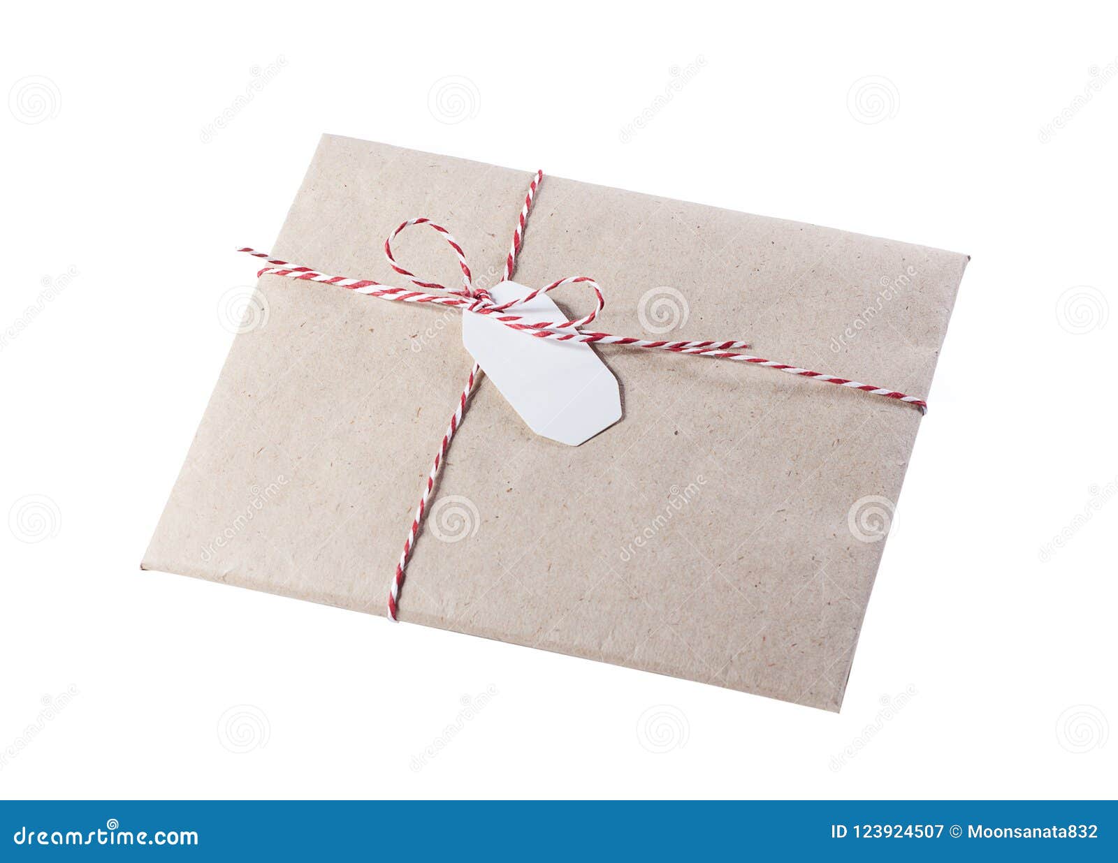 Isolated Envelope Craft Paper Tied with Red Stock Image - Image of ...