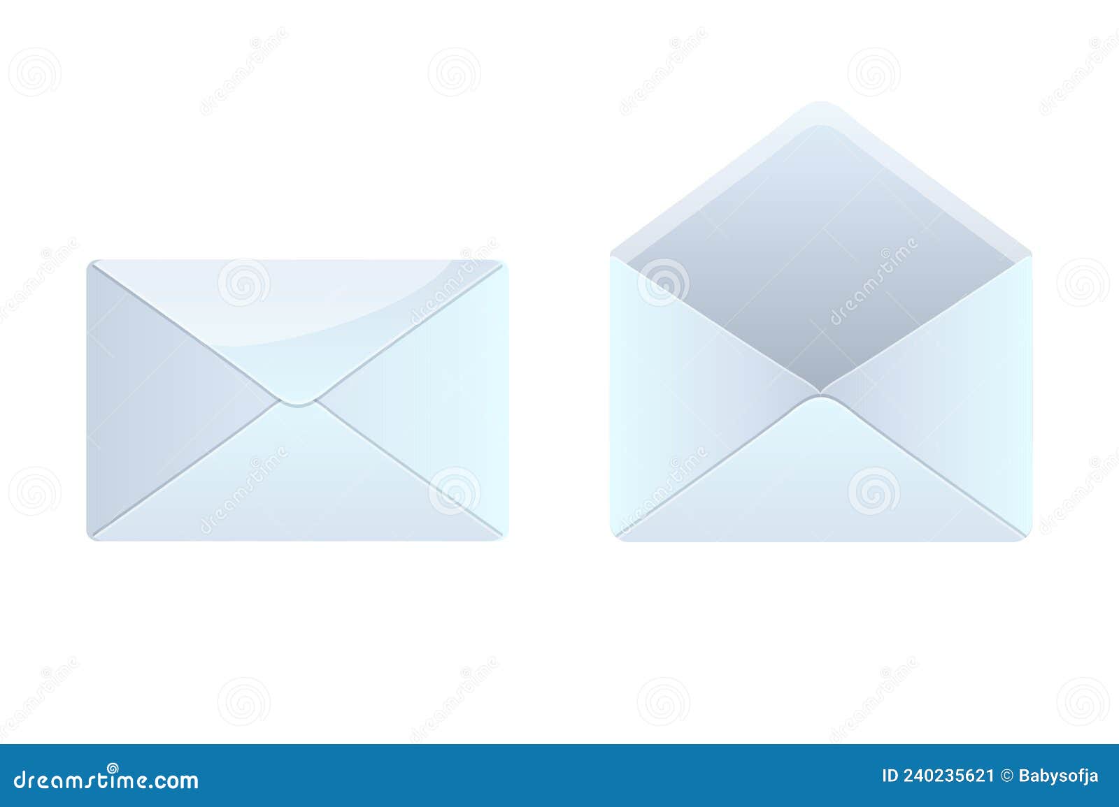 Isolated Envelopes Open and Closed for Graphic Design. Stock Vector ...