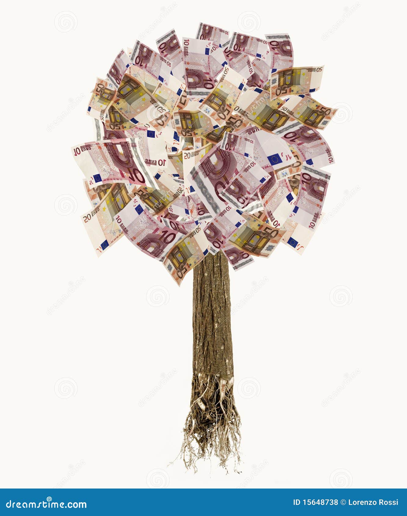 Isolated Euro Banknote Tree Stock Photo - Image of banknote, payment ...