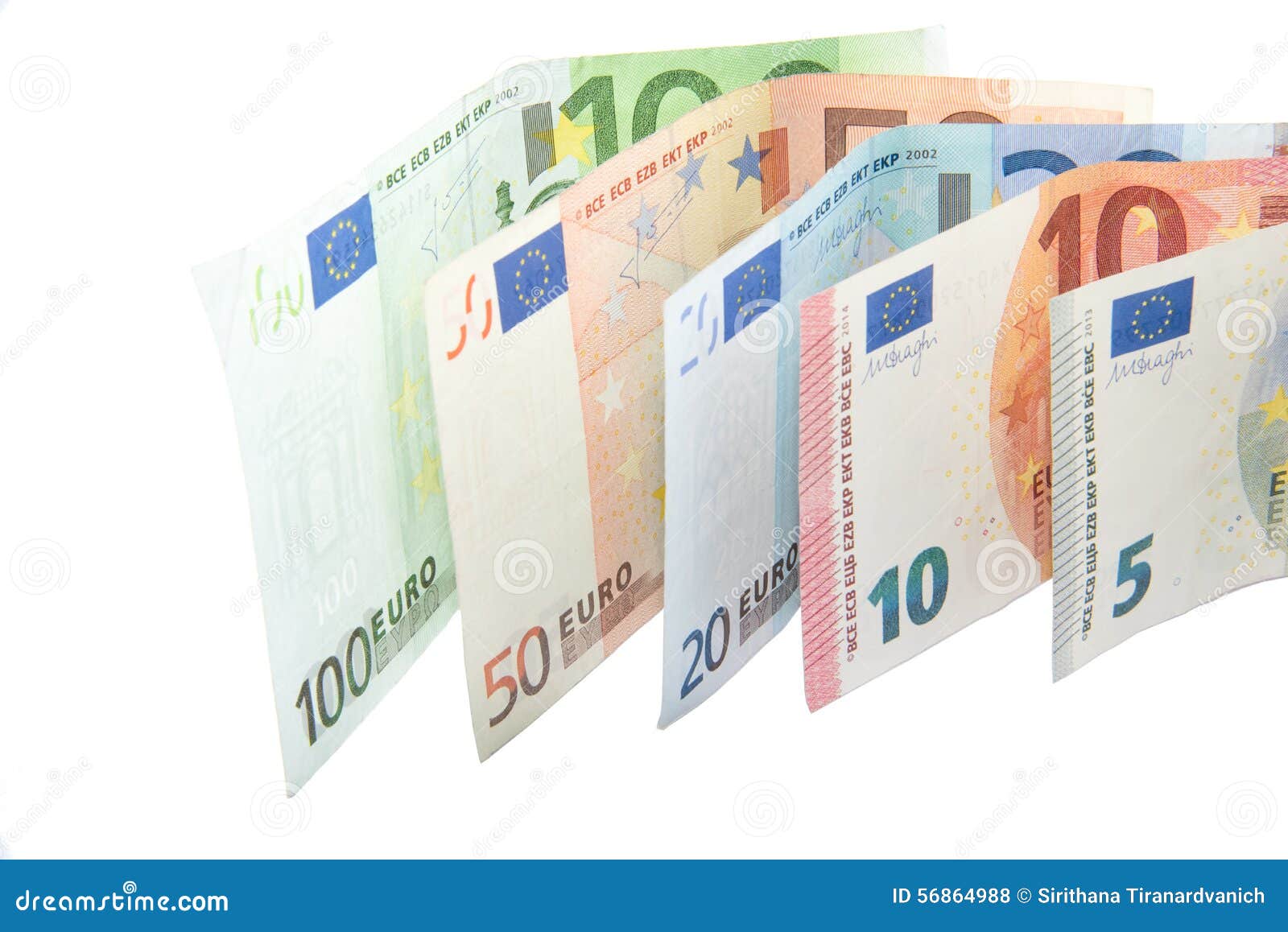 Isolated Euro Banknote Wave on White Background Stock Photo - Image of ...