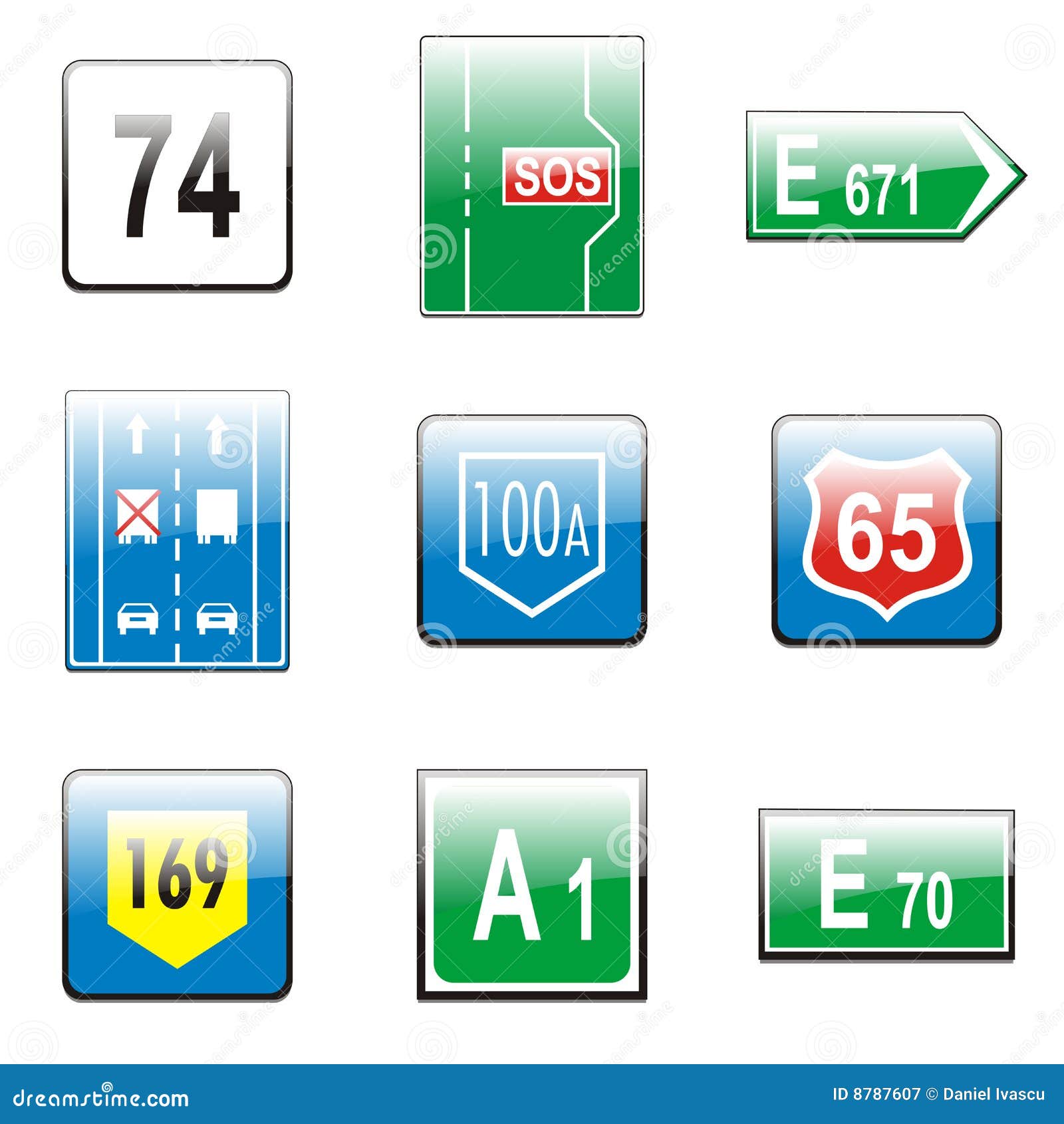 Isolated European Road Signs Stock Vector - Illustration of road ...