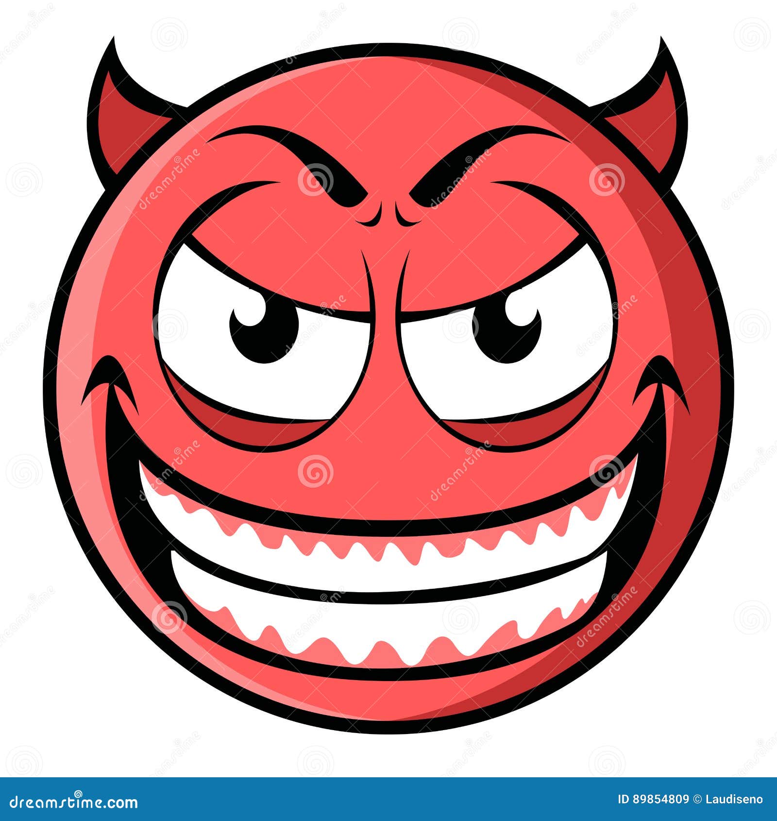 Isolated evil emote stock illustration. Illustration of emoticon - 89854809
