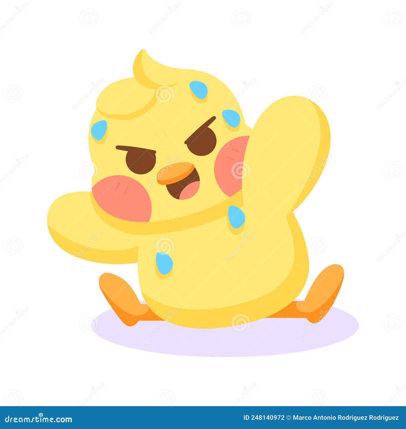 Isolated Exhausted Chick Cartoon Character Vector Stock Vector ...