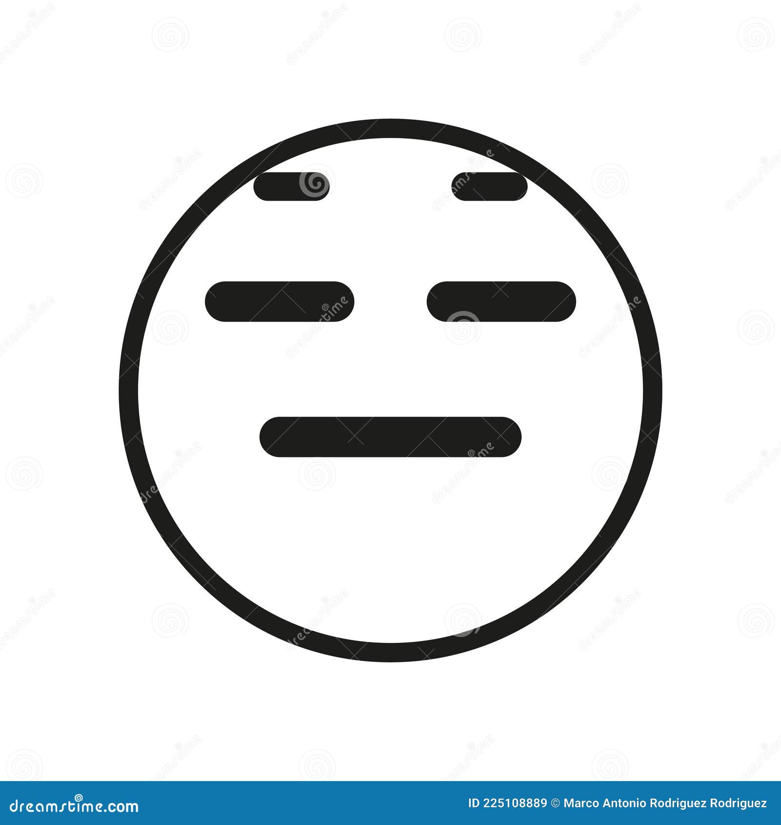 Expressionless Emoji Vector Icon On White Background. Flat Vector ...