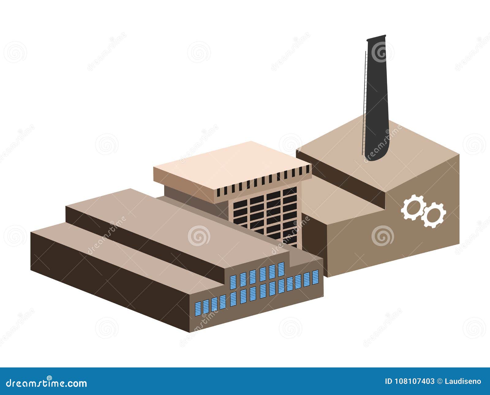 Isolated factory building stock vector. Illustration of urban - 108107403