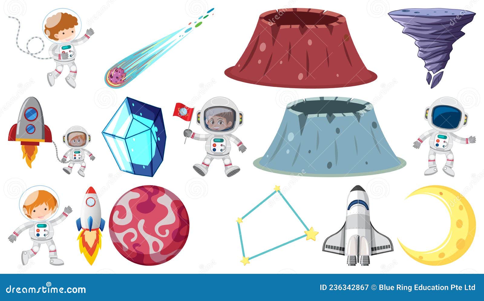 Isolated Fantasy Space Game Objects and Elements Set Stock Vector ...