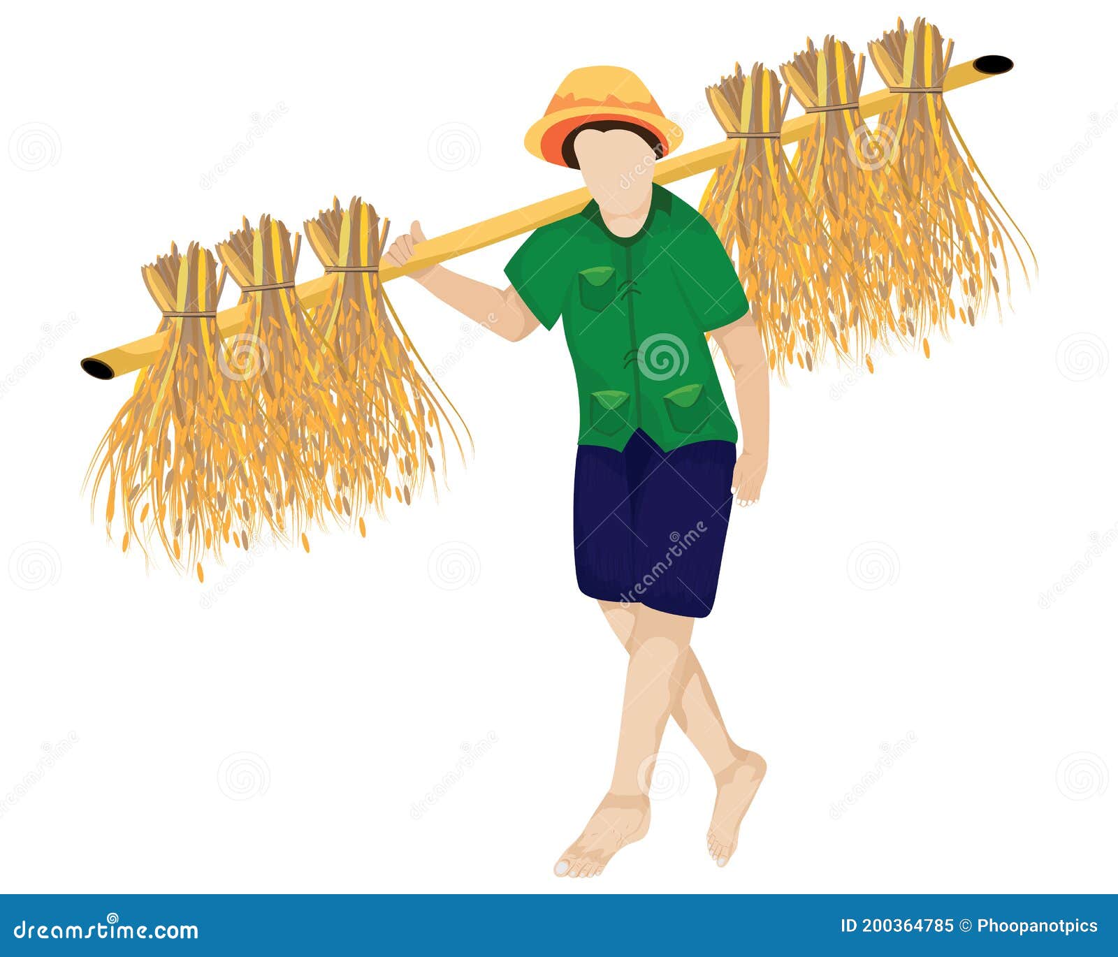 Farmer with Rice Vector Design Stock Vector - Illustration of cartoon ...