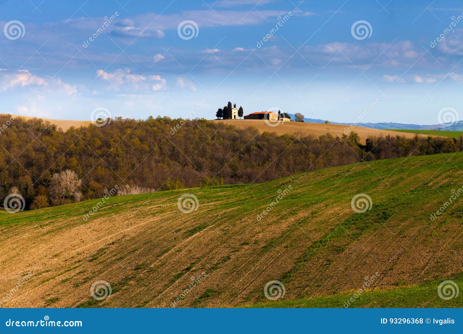 Isolated Farmstead in Tuscan Fields Stock Photo - Image of cypress ...