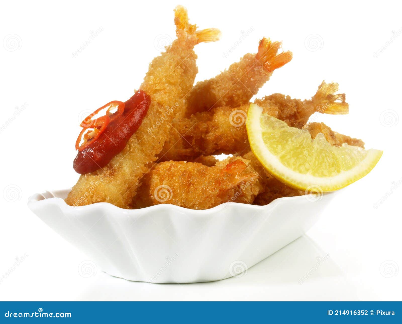 Isolated Fast Food - Fried Crispy Shrimps Stock Photo - Image of ...