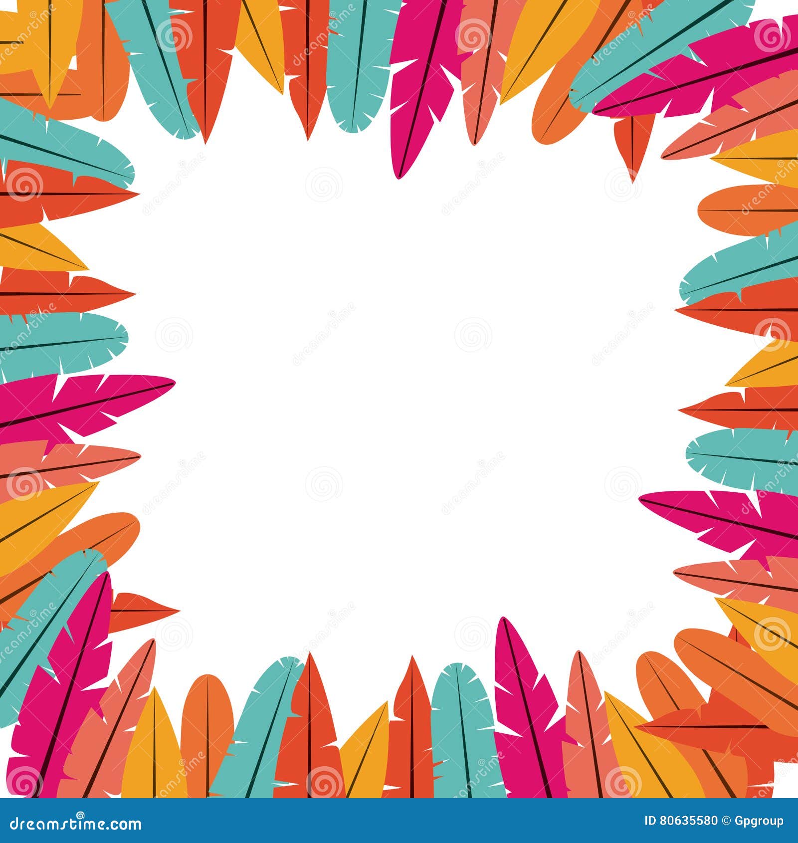 Isolated Feather Plume Frame Design Stock Vector - Illustration of ...