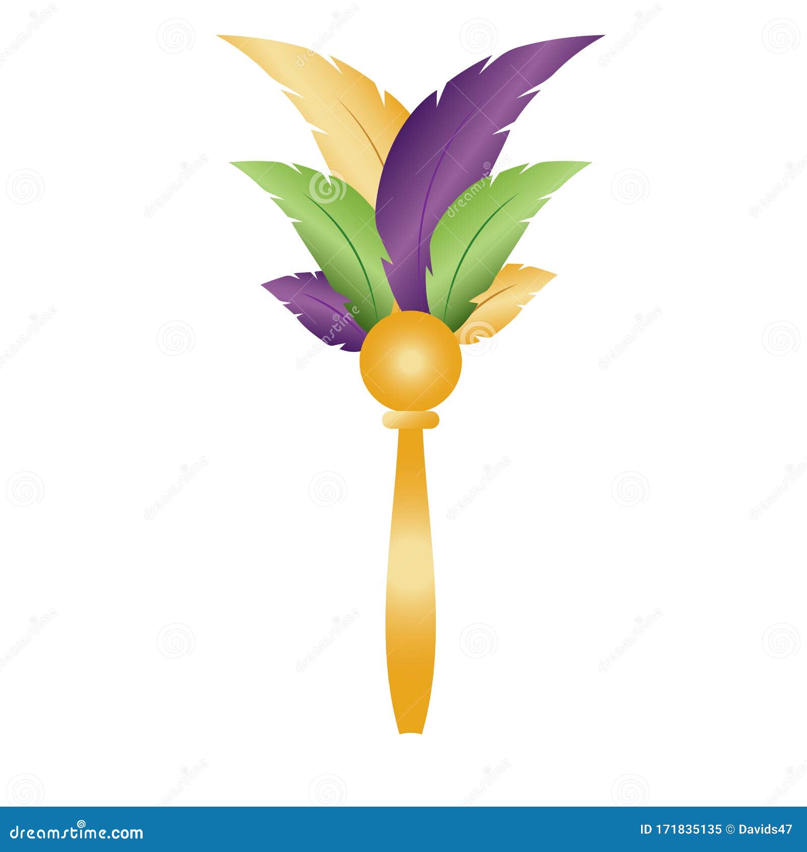 Isolated Feathers in a Scepter Stock Vector - Illustration of mystery ...