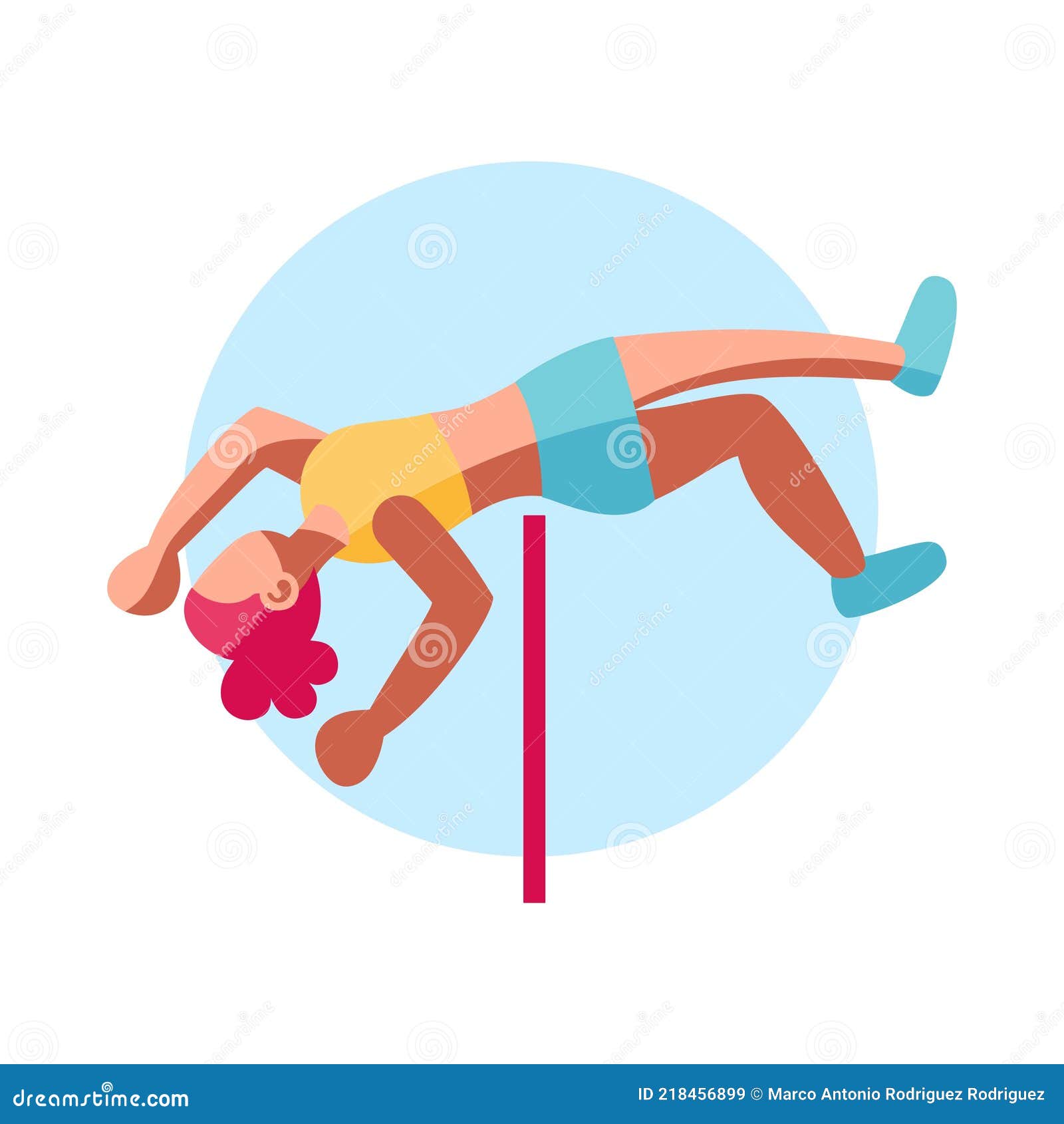 Isolated Female Athlete Character Icon Practicing Athletic Stock Vector ...