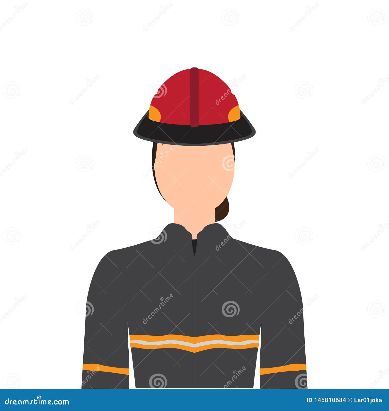 Isolated Female Firefighter Stock Vector - Illustration of equipment ...