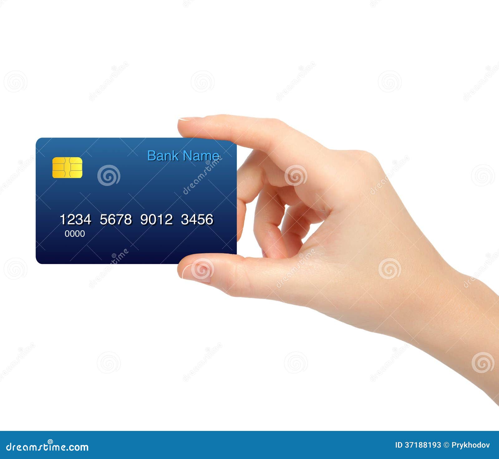 Isolated Female Hand Holding a Credit Card Stock Image - Image of ...