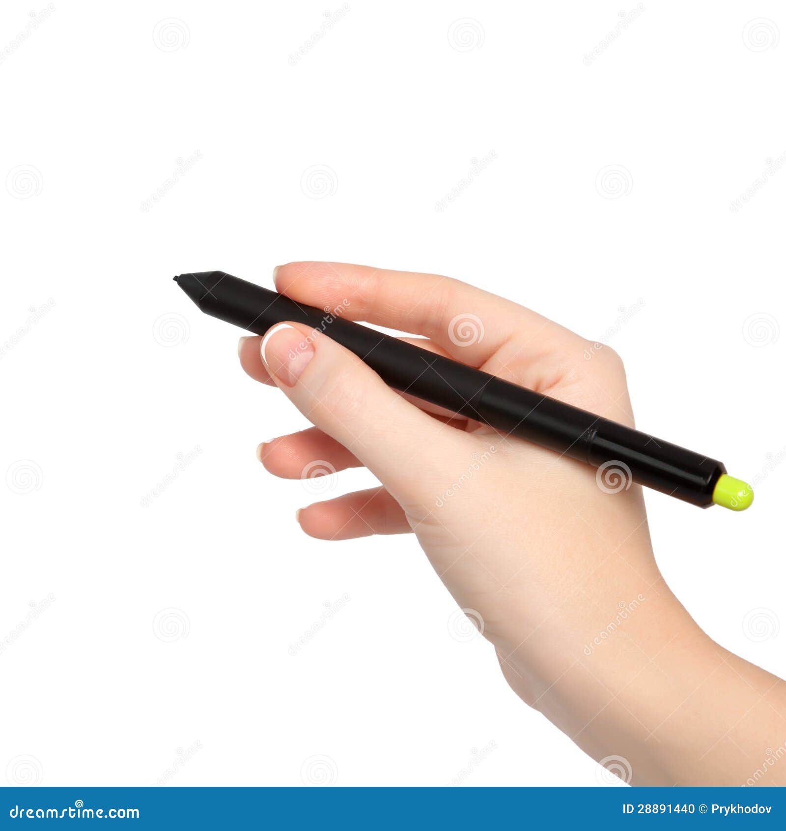 Isolated Female Hand with Pencil Stock Photo - Image of decision ...