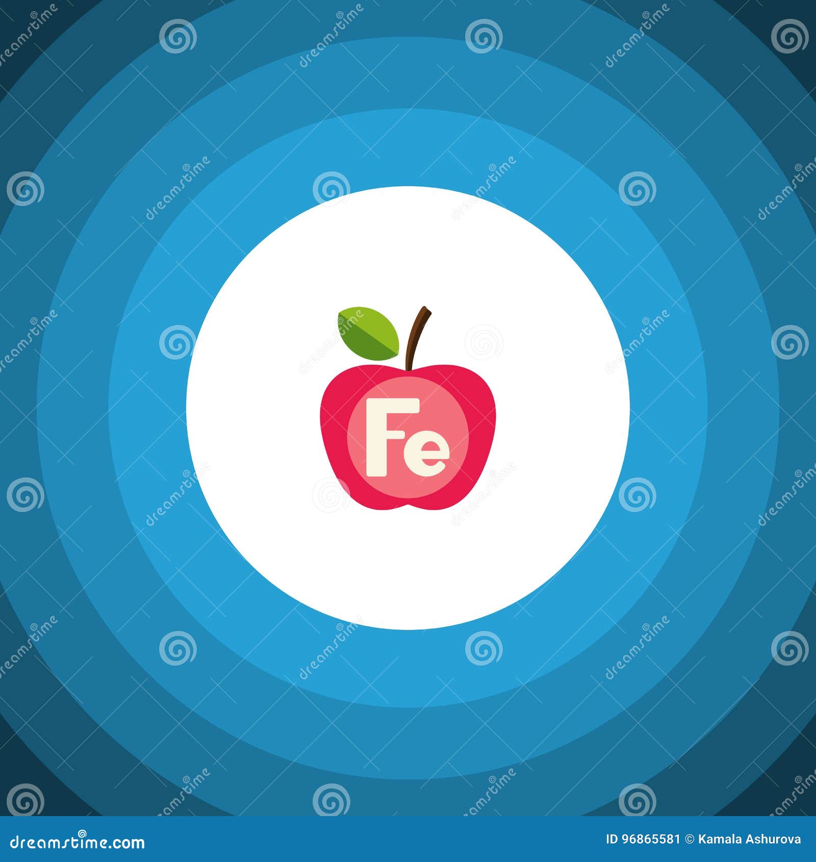 Isolated Ferrum Flat Icon. Apple Vector Element Can Be Used for Ferrum ...