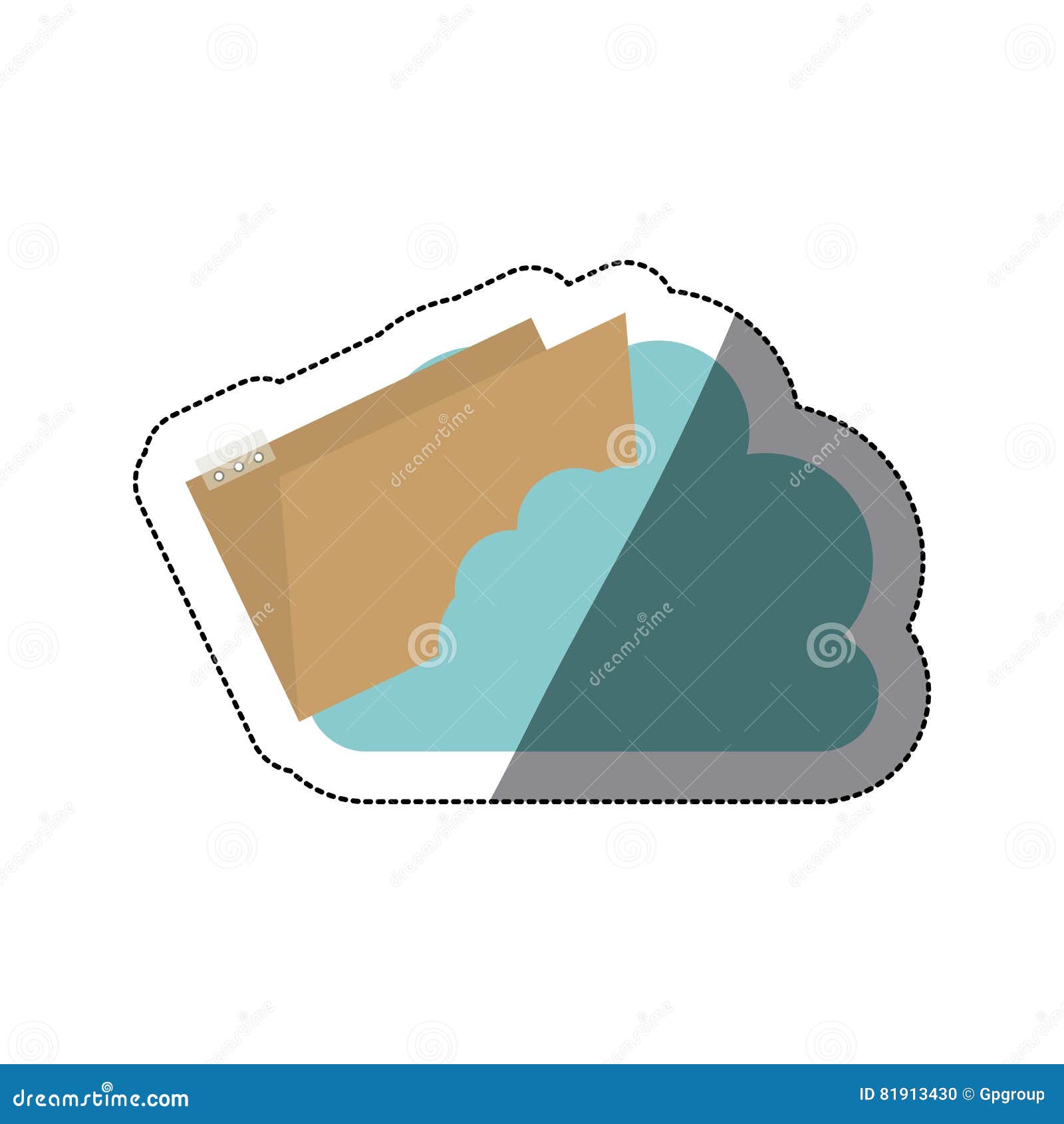 Isolated File and Cloud Design Stock Illustration - Illustration of ...