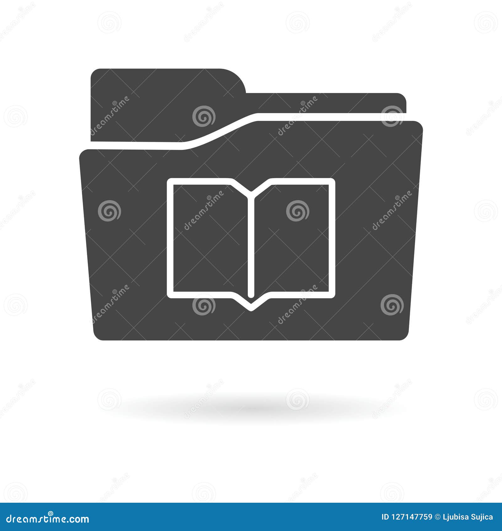 Isolated File Folder Icon with a Book Stock Vector - Illustration of ...