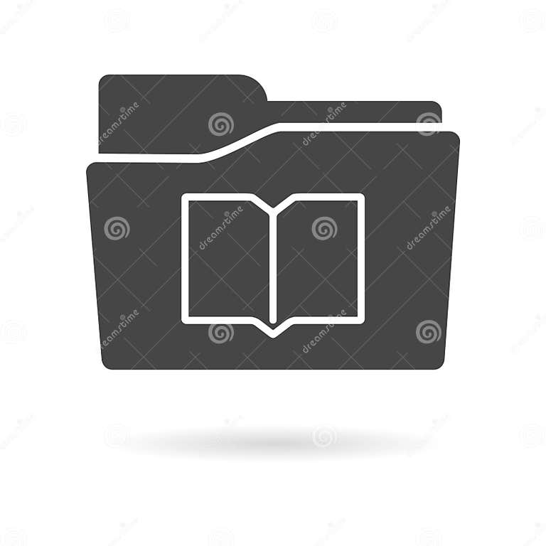 Isolated File Folder Icon with a Book Stock Vector - Illustration of ...