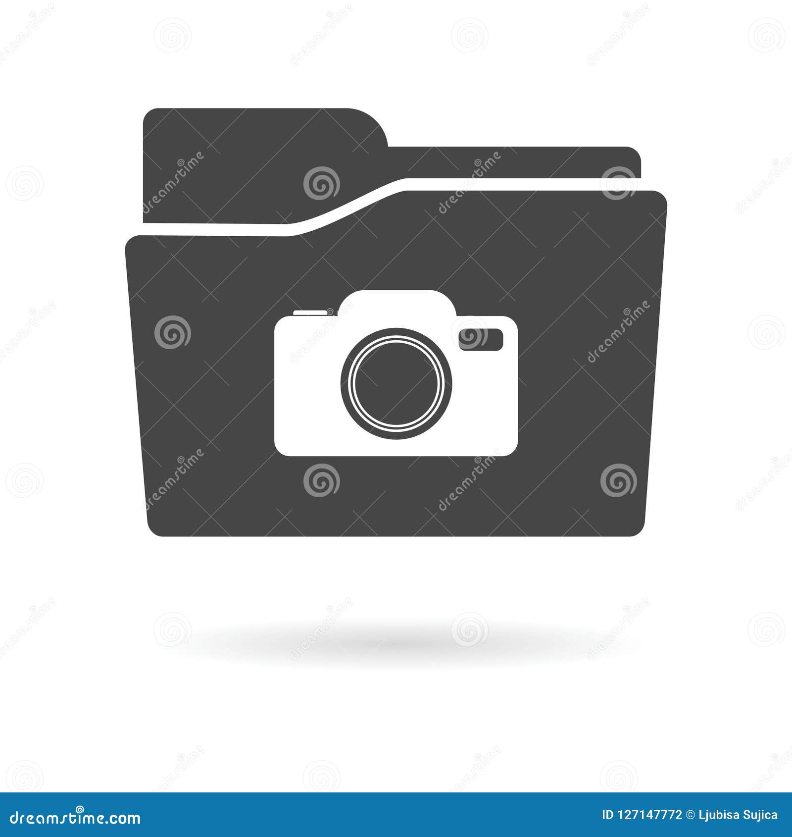 Isolated File Folder Icon with a Camera Stock Vector - Illustration of ...