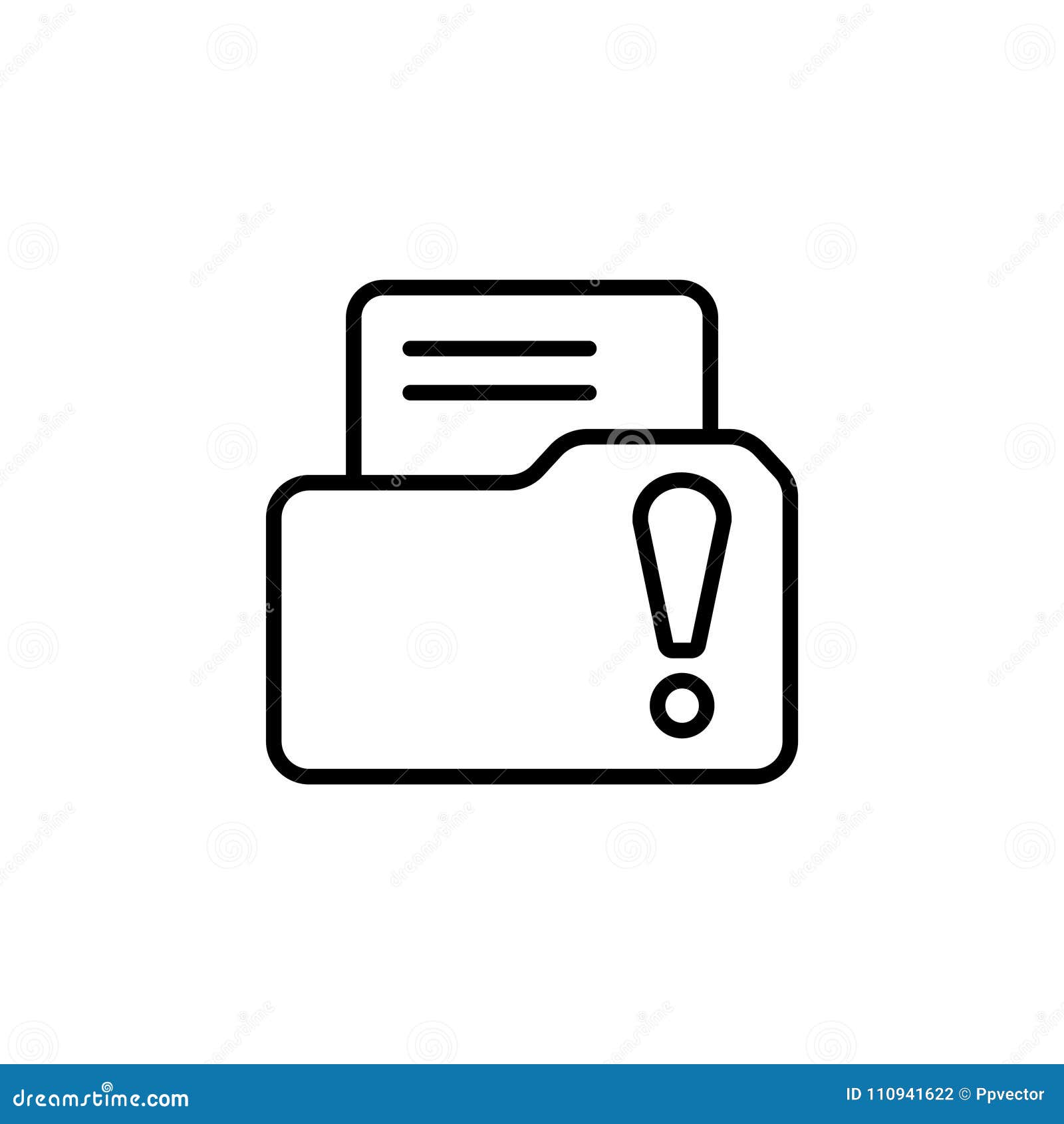 File Folder Icon with an Exclamation Sign Stock Vector - Illustration ...