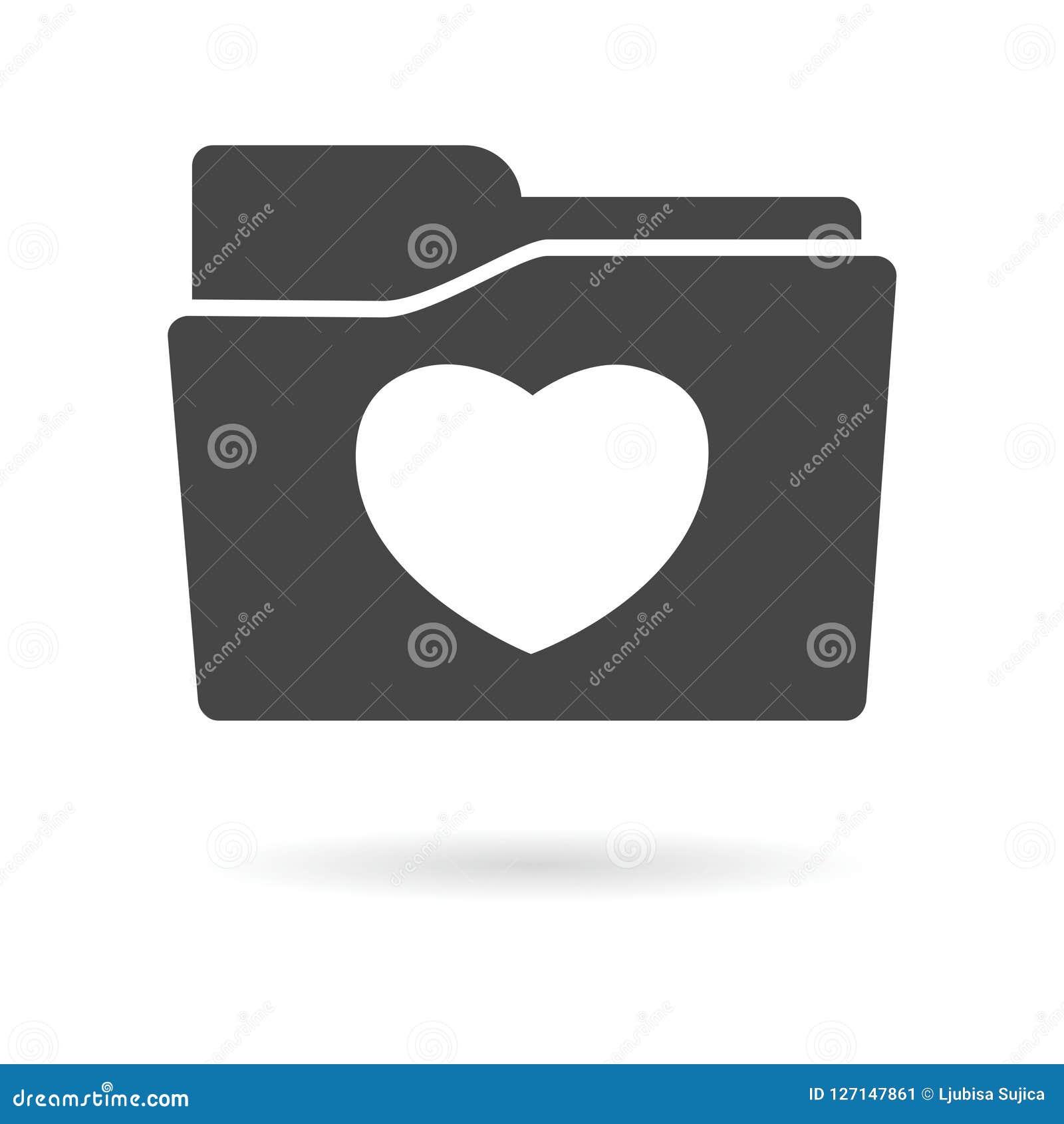 Isolated File Folder Icon with a Heart Stock Vector - Illustration of ...