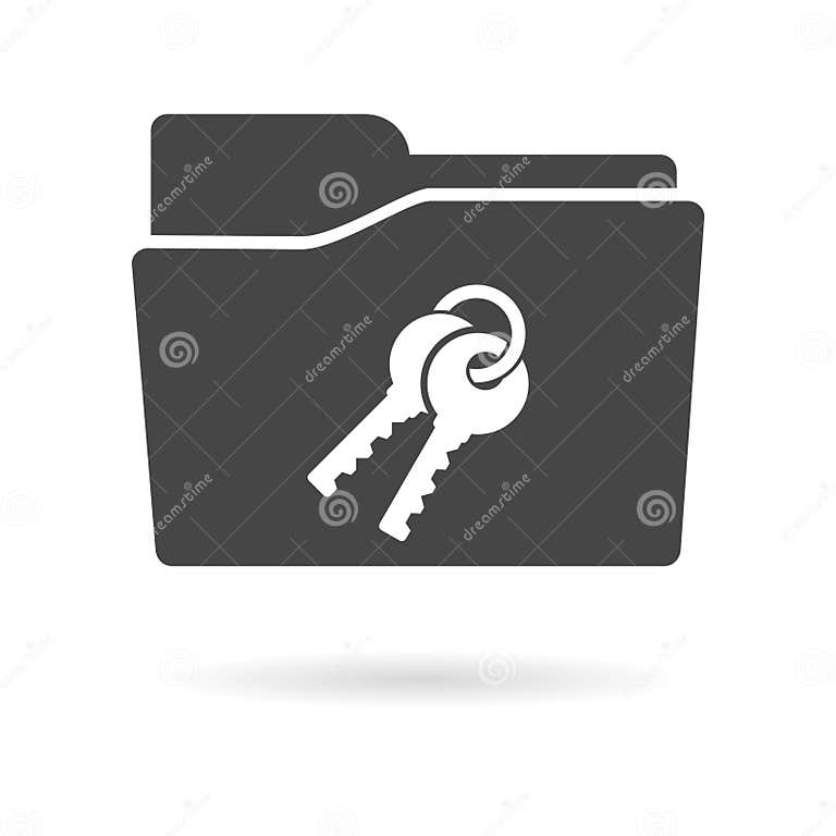 Isolated File Folder Icon with a Keys Stock Vector - Illustration of ...