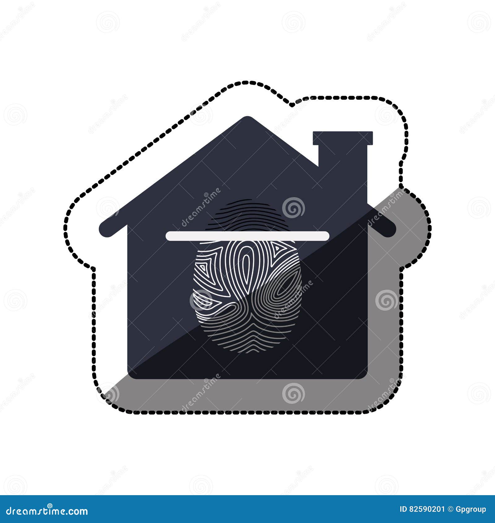Isolated Fingerprint and House Design Stock Vector - Illustration of ...