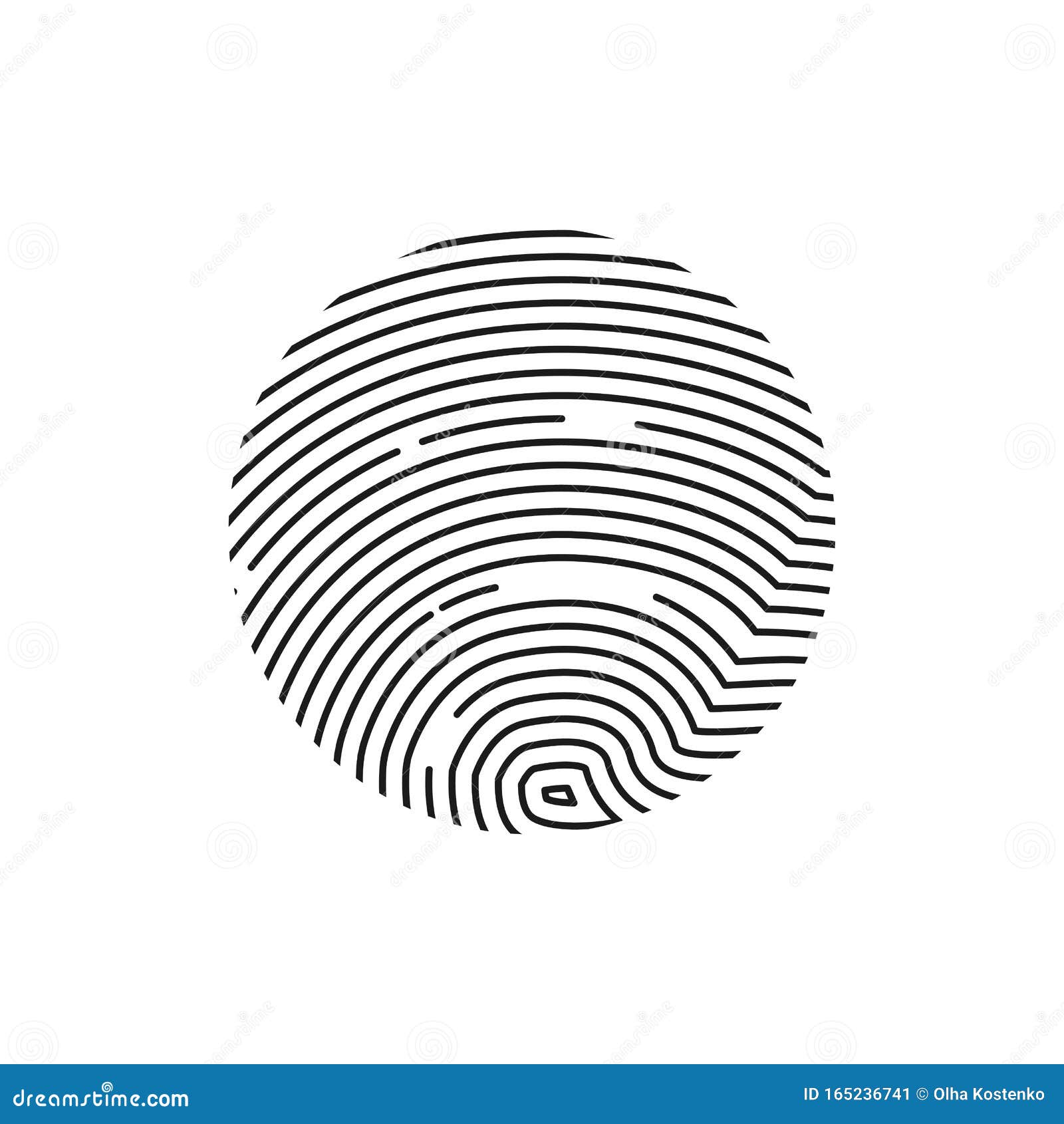 Fingerprint Or Thumbprint Circle Icon Cartoon Vector | CartoonDealer ...