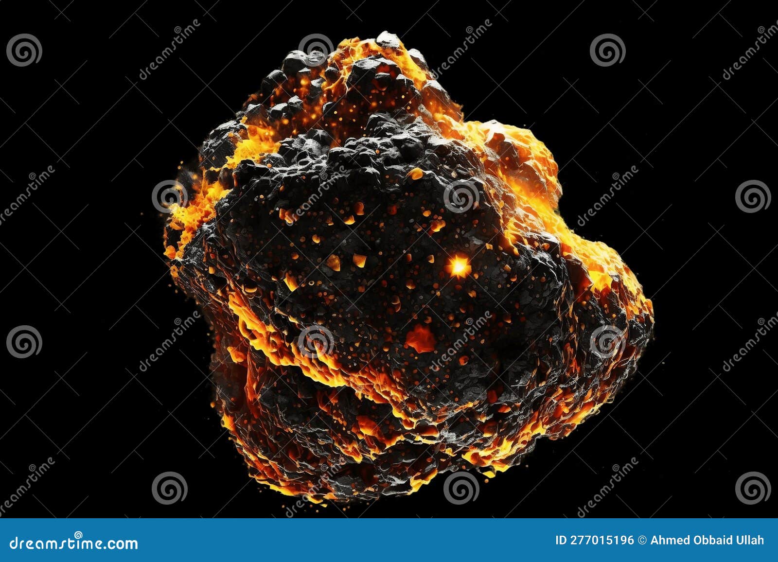 Isolated Fire Asteroid on Transparent Background, Generative Ai Stock ...