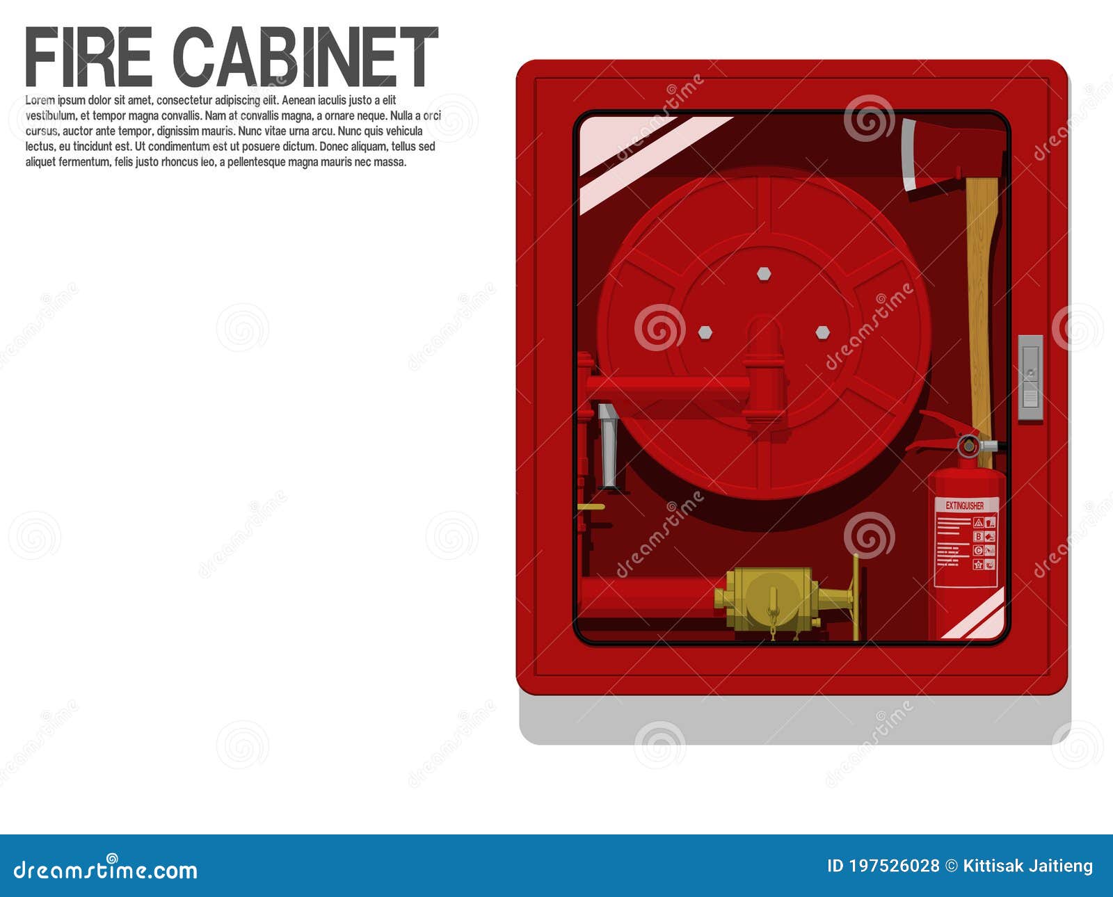 Fire Cabinet. Firefighting Set. Fire Equipment. Vector Illustration ...