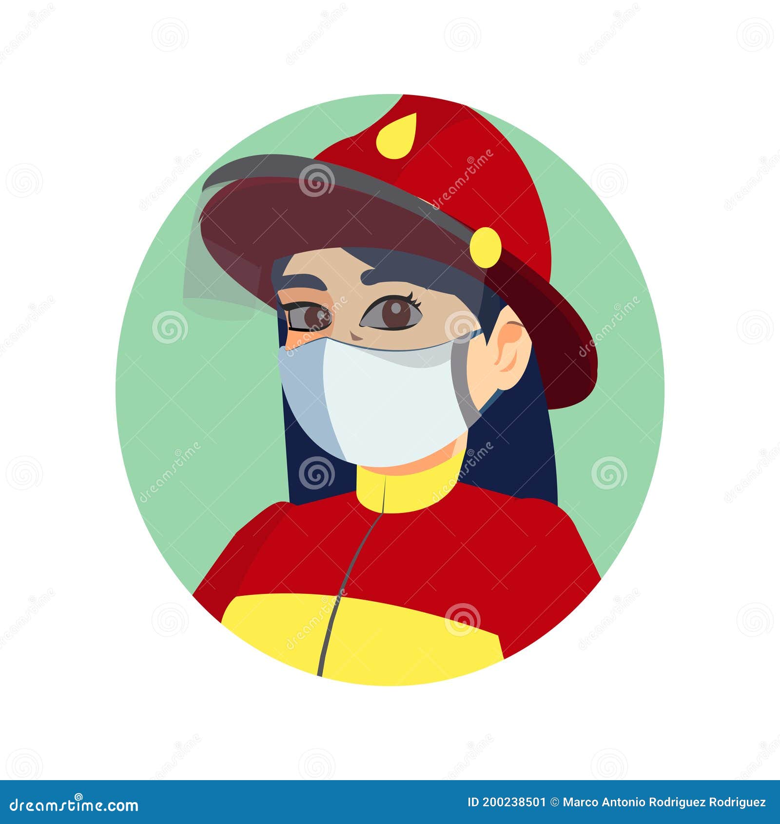 Isolated Firefighter Wearing a Face Mask Stock Vector - Illustration of ...