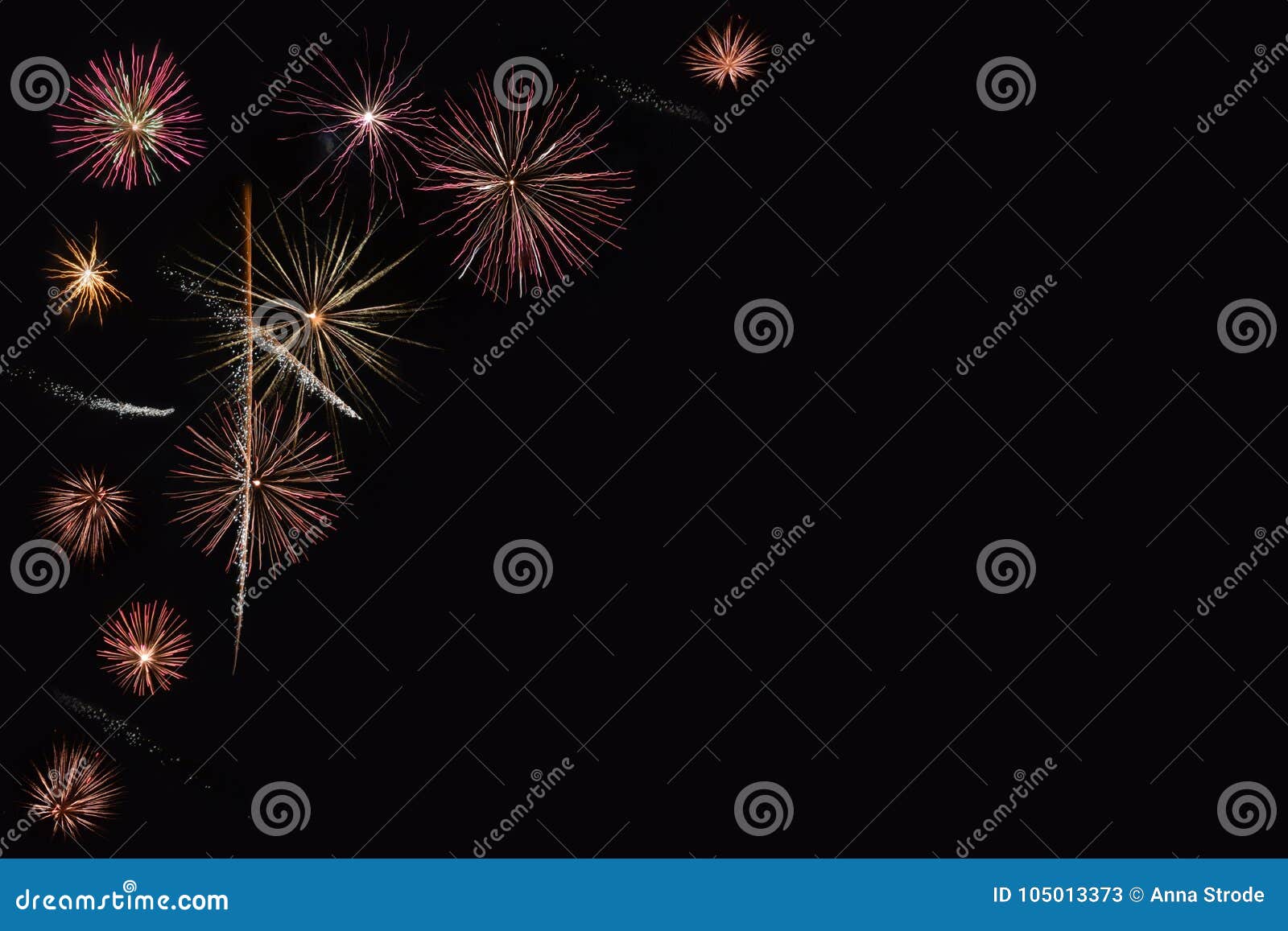 Fireworks on a Dark Background. Stock Image - Image of explosion, field ...