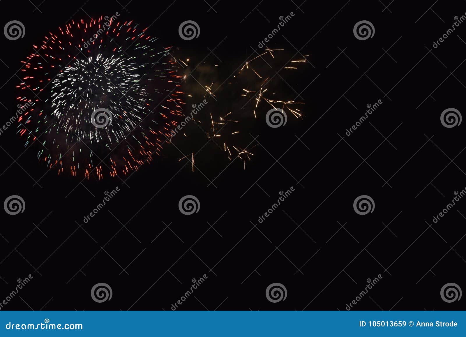 Fireworks on a Dark Background. Stock Image - Image of celebrate ...