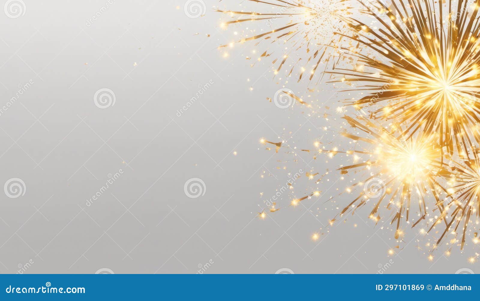 Isolated Firework Gold Bursting Isolated Black Background Stock ...