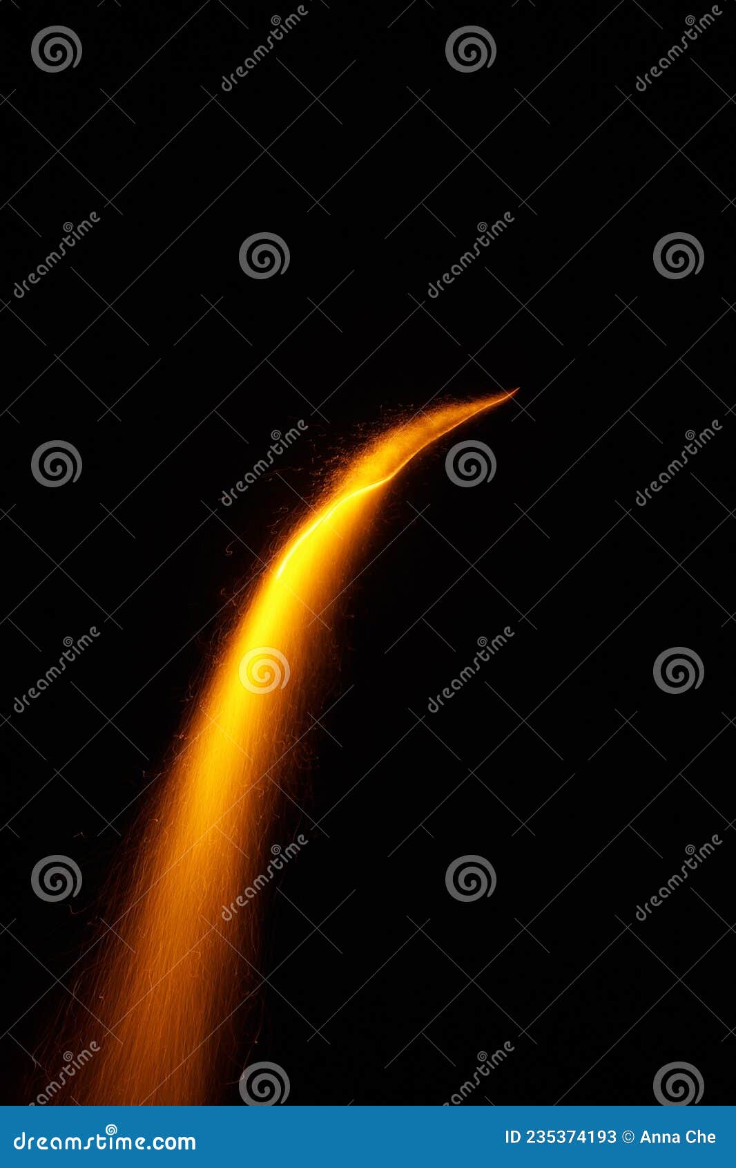 An Isolated Firework Trace on Black Background Stock Image - Image of ...