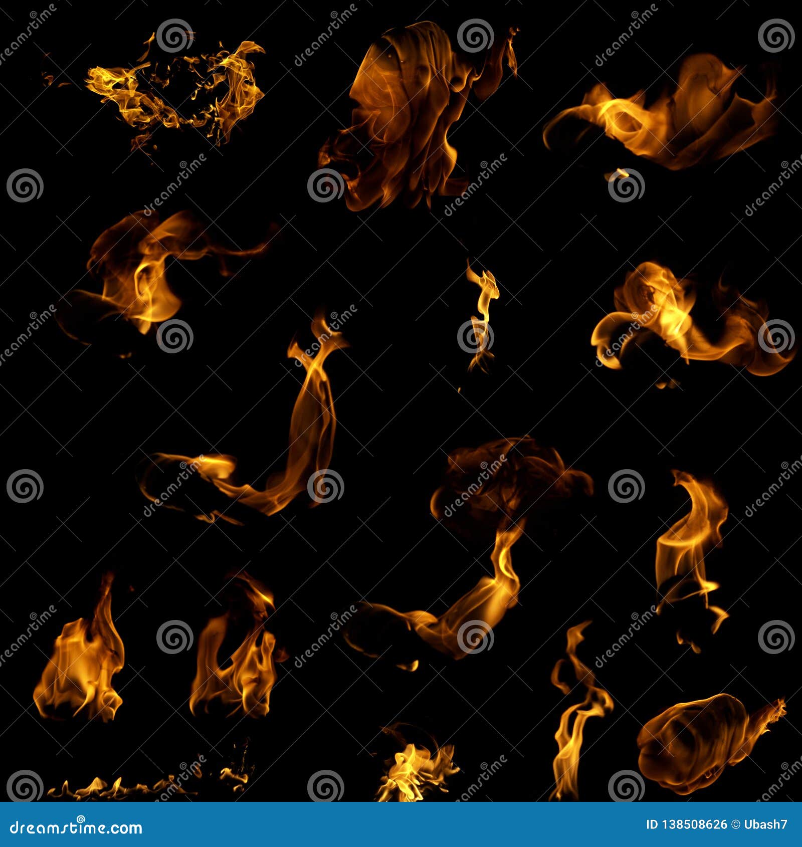 Isolated Flame Elements Collection Stock Photo - Image of fire, bulk ...