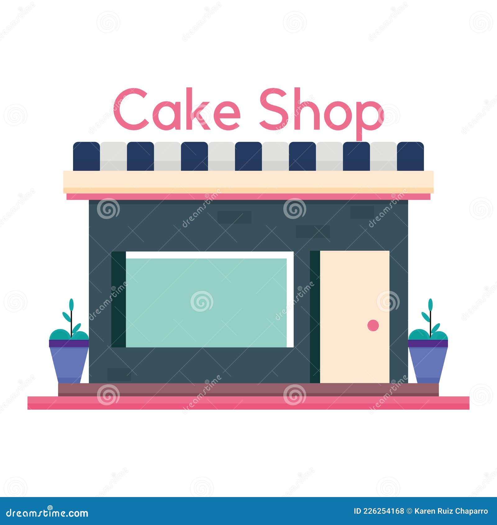 Isolated Flat Cake Shop Icon Stock Vector - Illustration of storefront ...