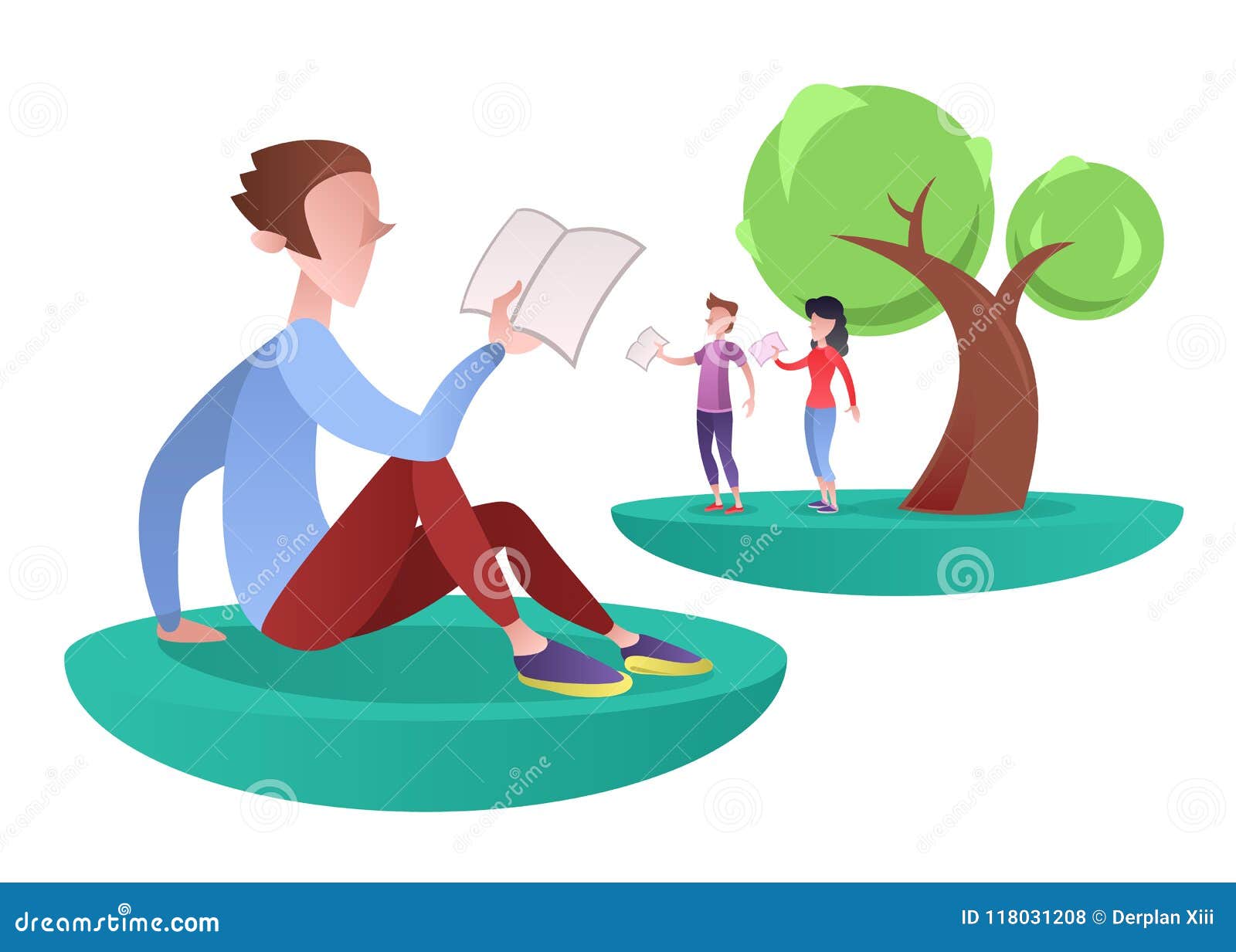 Isolated Flat Cartoon Character with a Textbook Book Stock Vector ...