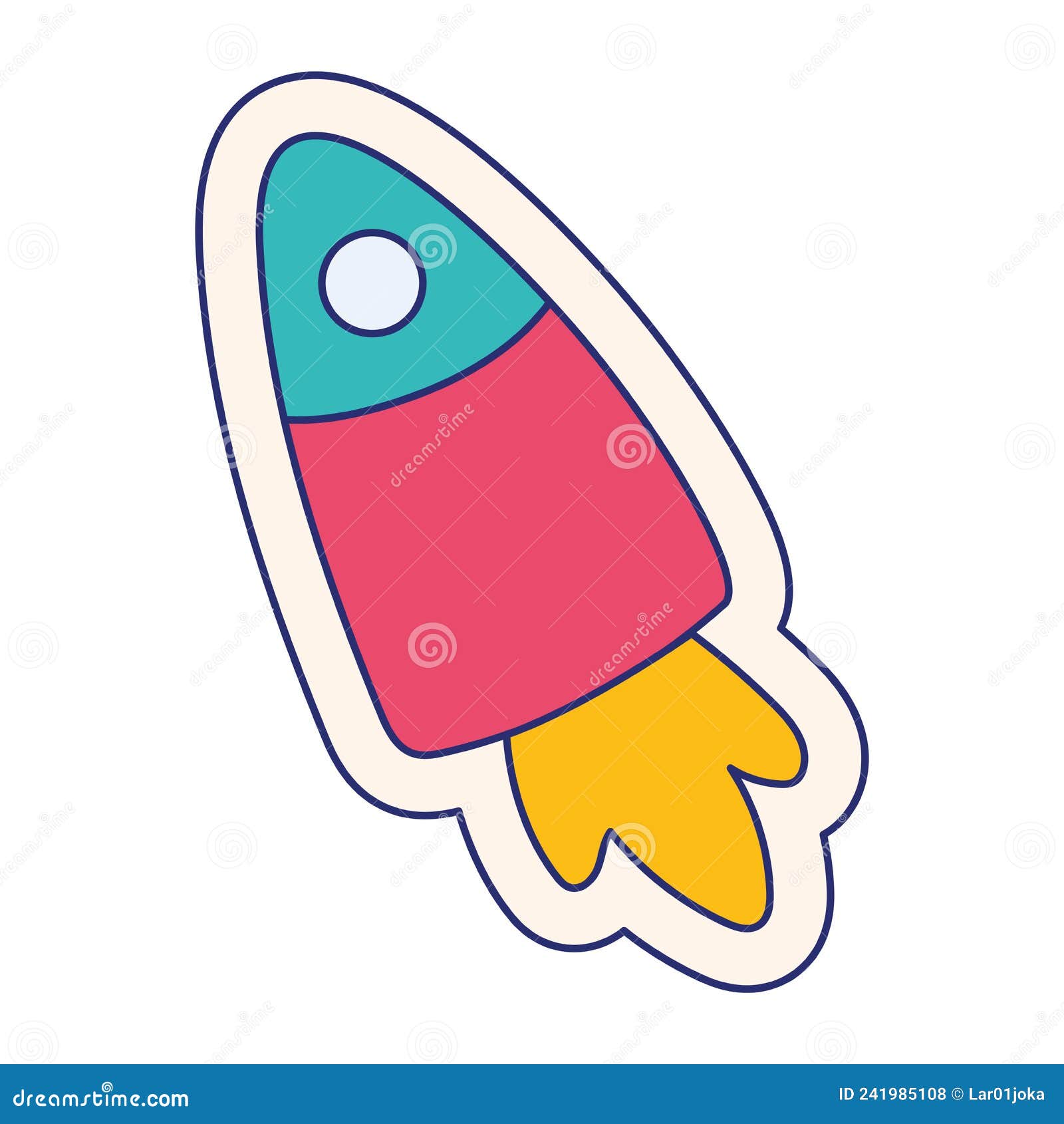 Isolated Flat Design Sticker of a Rocket Vector Stock Vector ...