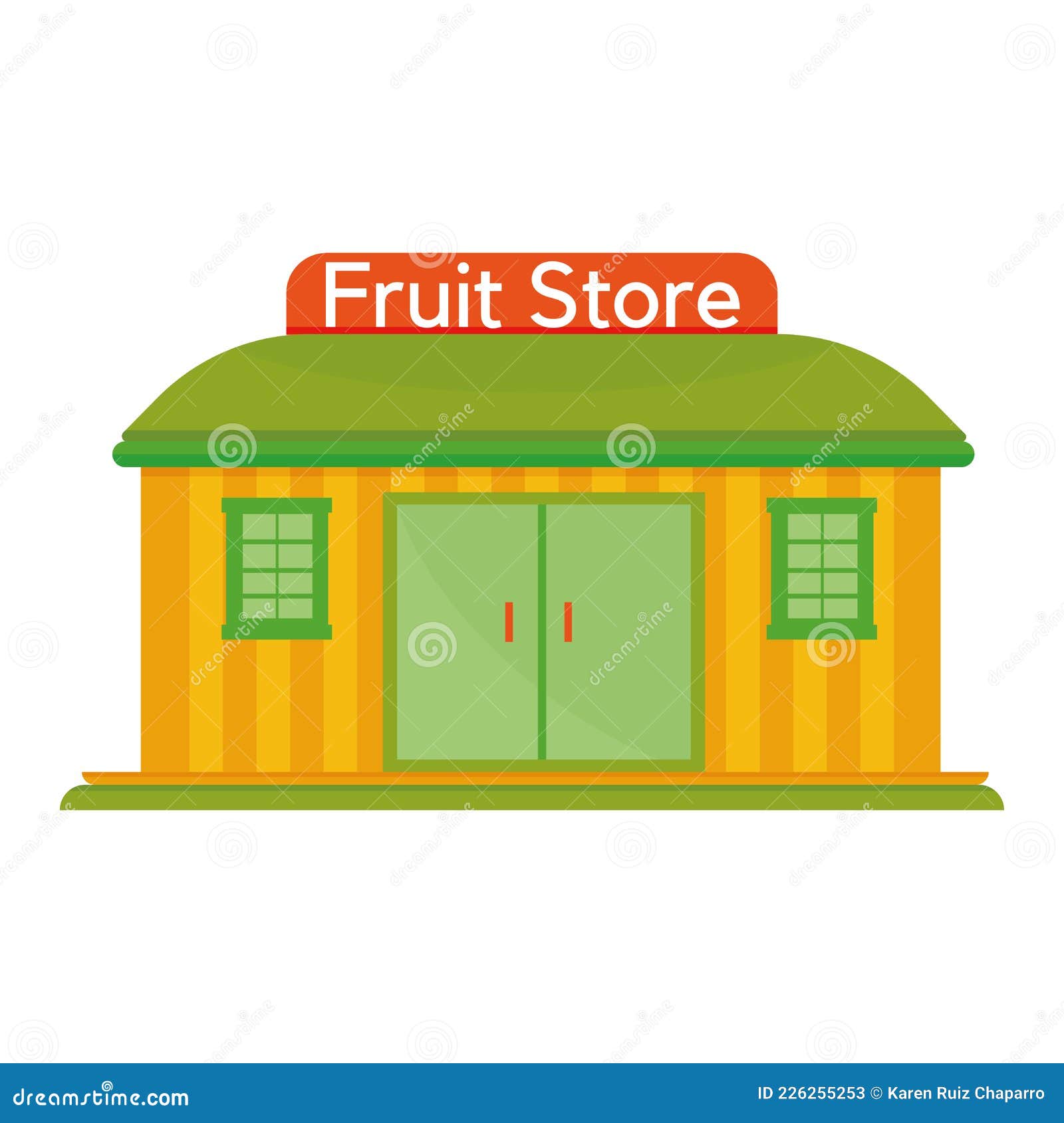 Isolated Flat Fruit Store Icon Stock Illustration - Illustration of ...