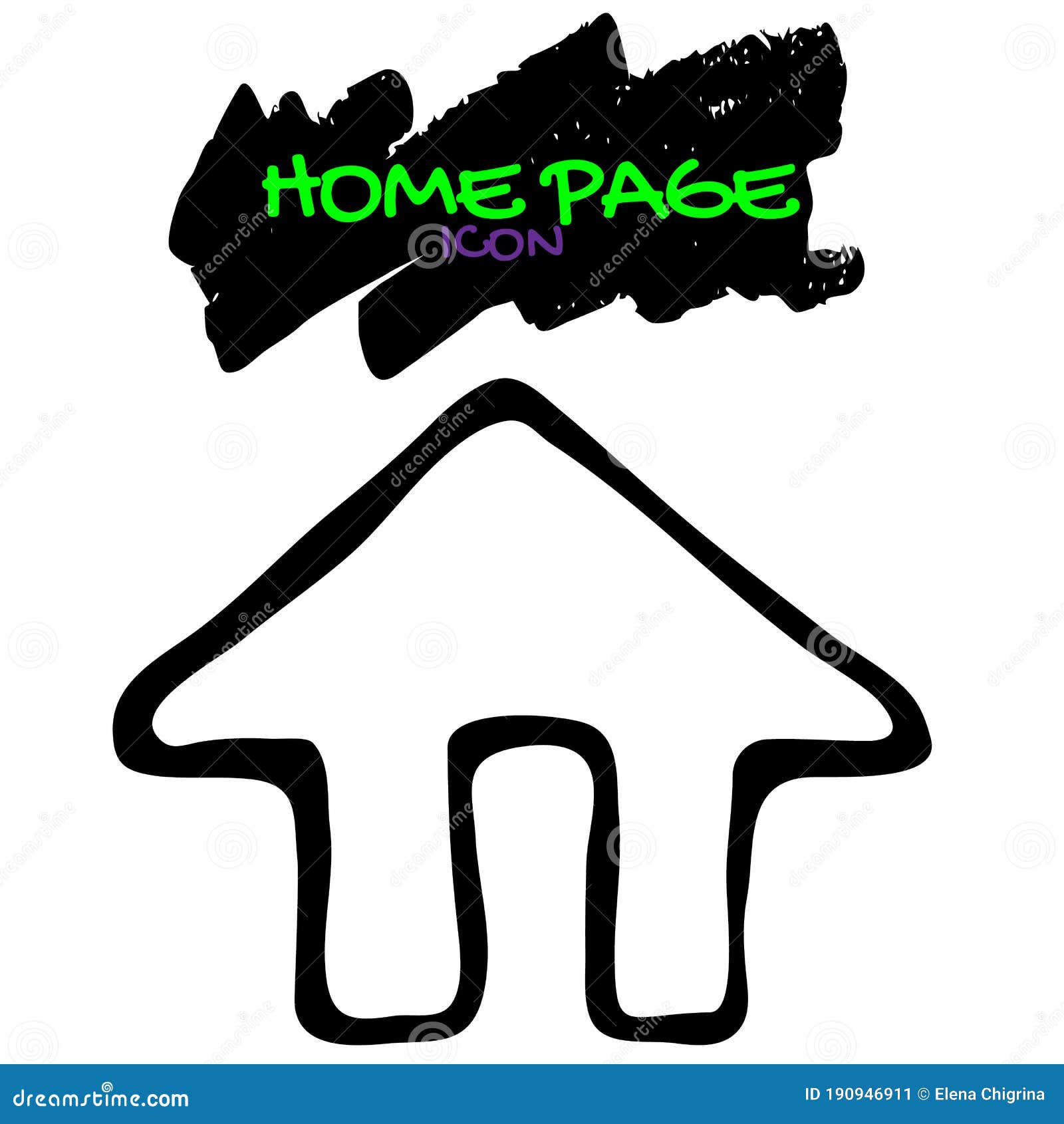 Isolated Flat Homepage Hand Drawn Outline Doodle Style Vector Icon ...