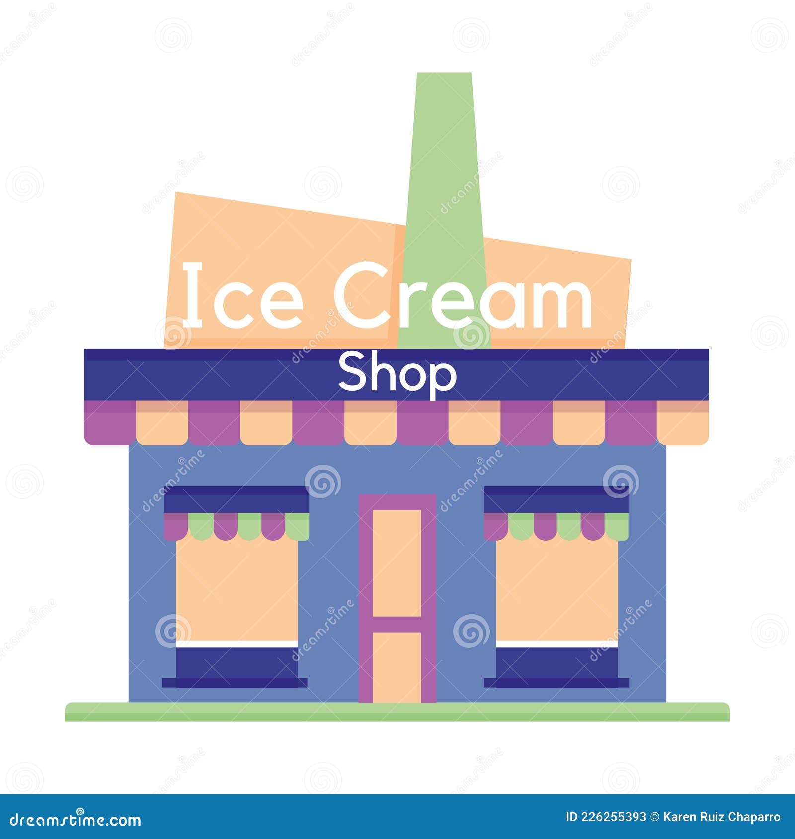 Isolated Flat Ice Cream Shop Icon Stock Illustration - Illustration of ...