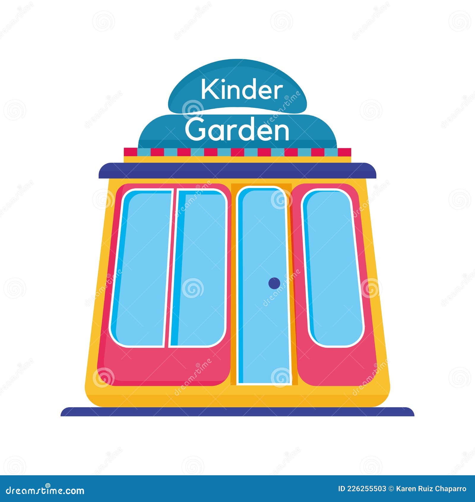 Isolated Flat Kinder Garden Building Icon Stock Illustration ...