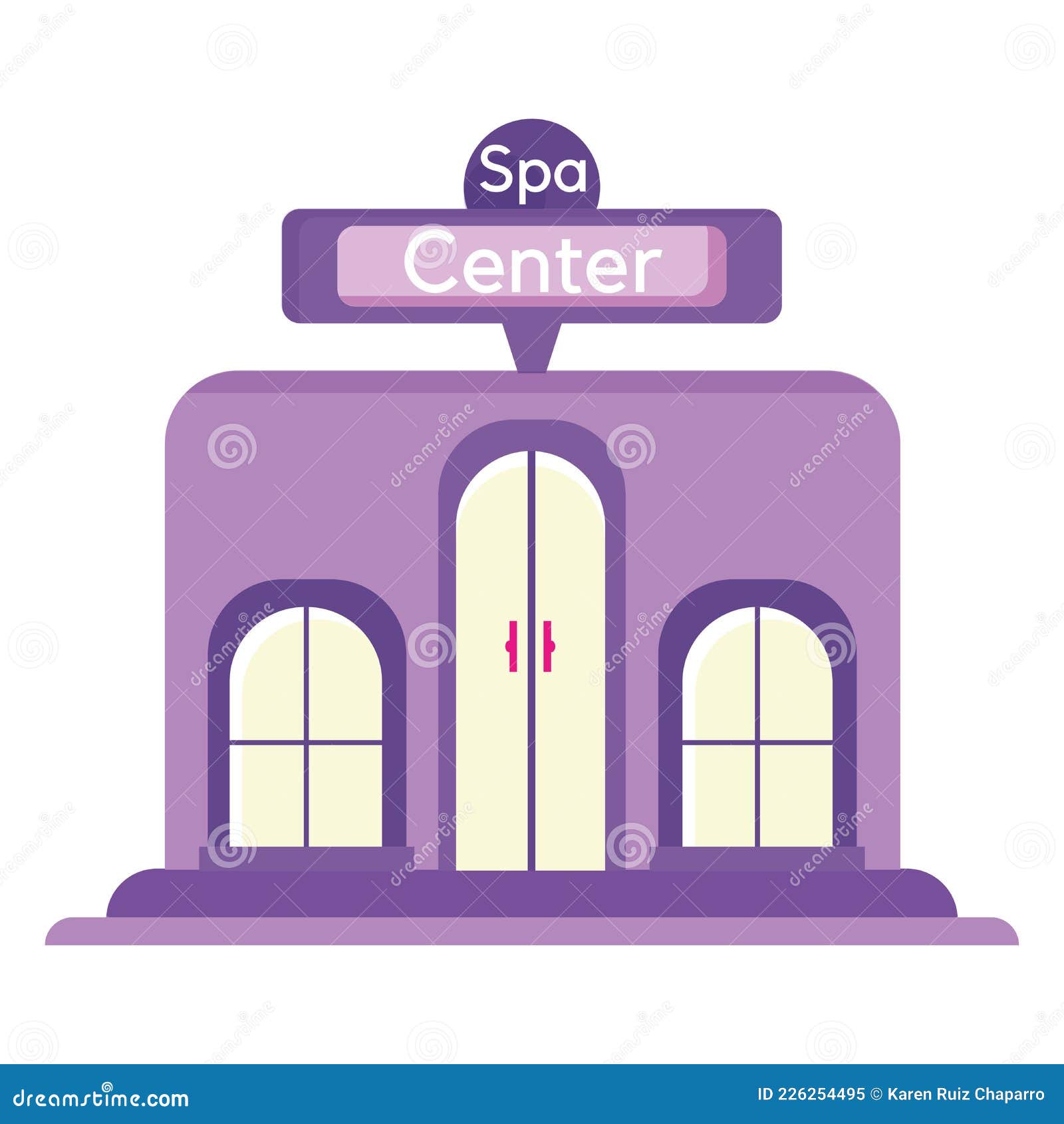 Isolated Flat Spa Building Icon Stock Vector - Illustration of shop ...