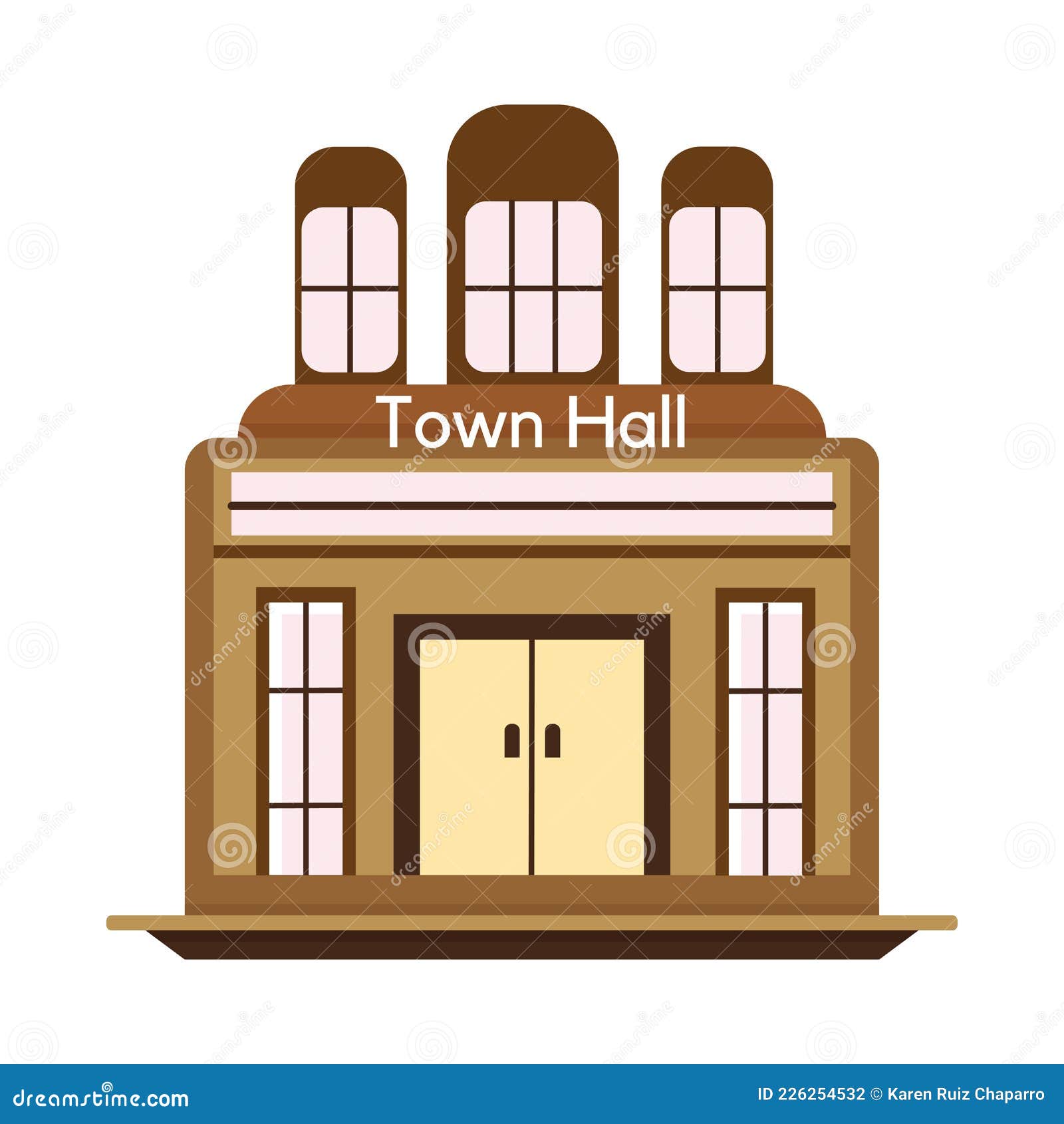 Town Hall Building Cartoon